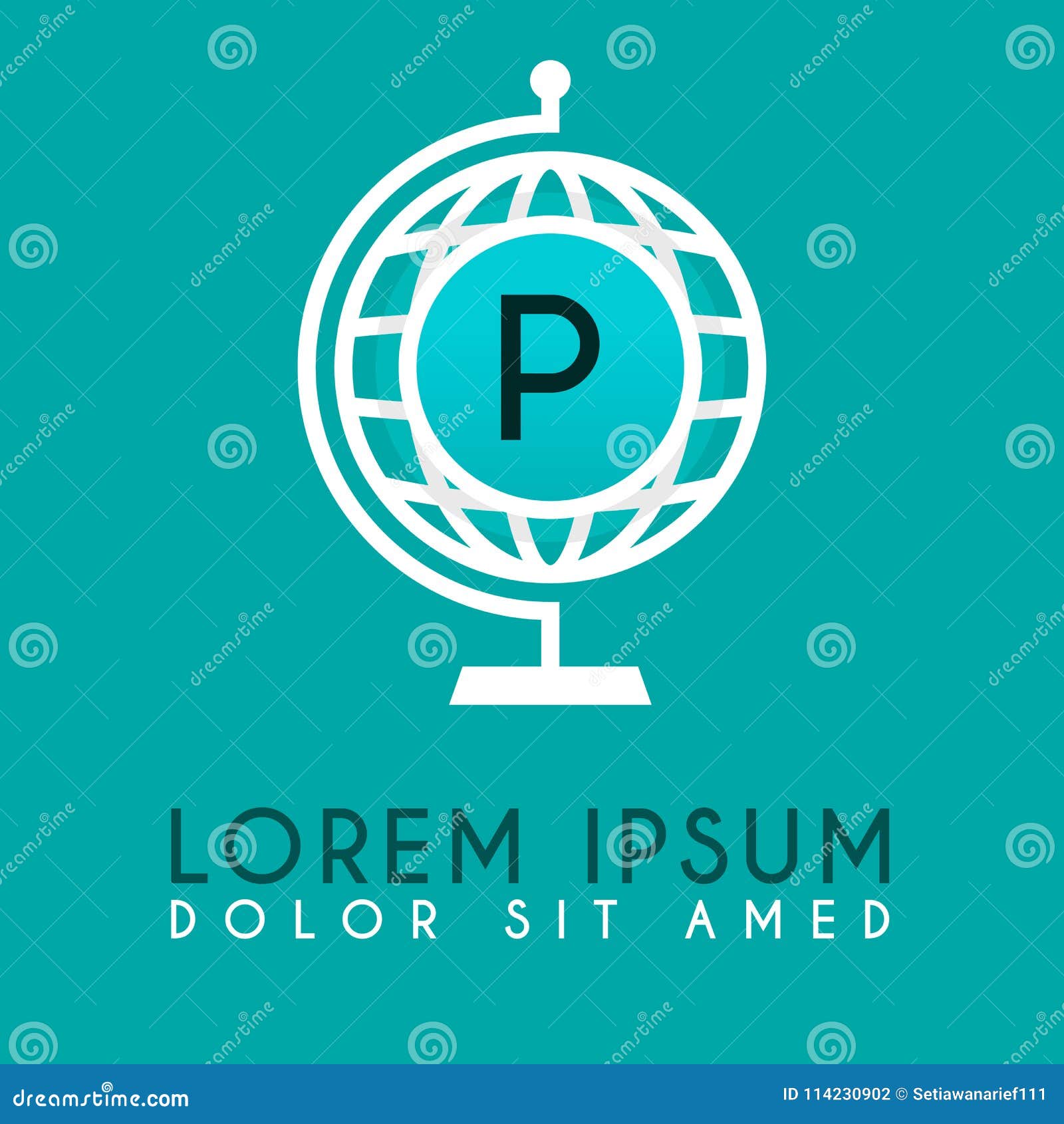 Globe White Logo with the Letter P in the Middle. Globe Logo with ...