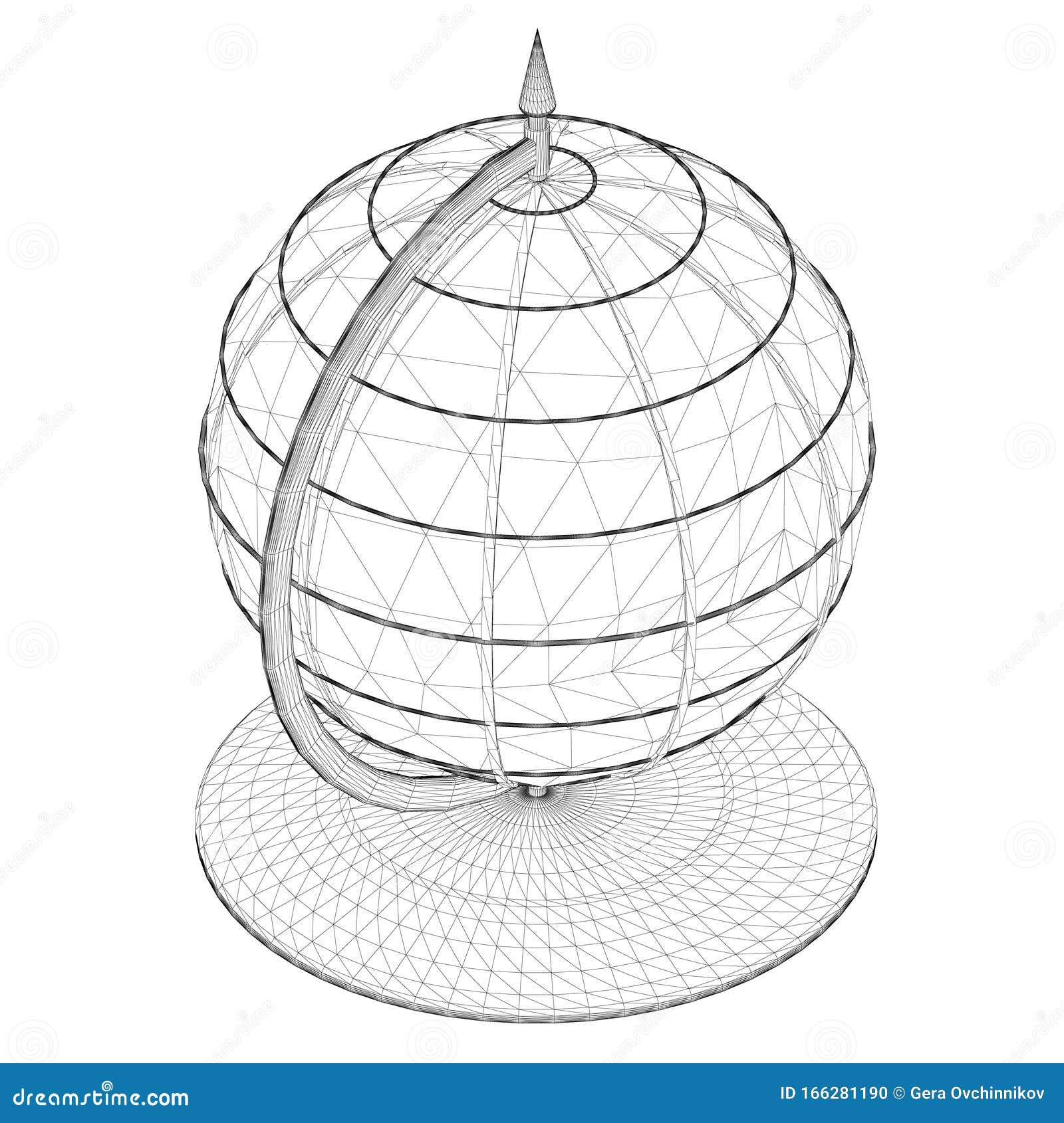Globe Wireframe Made of Black Lines on a White Background. View ...