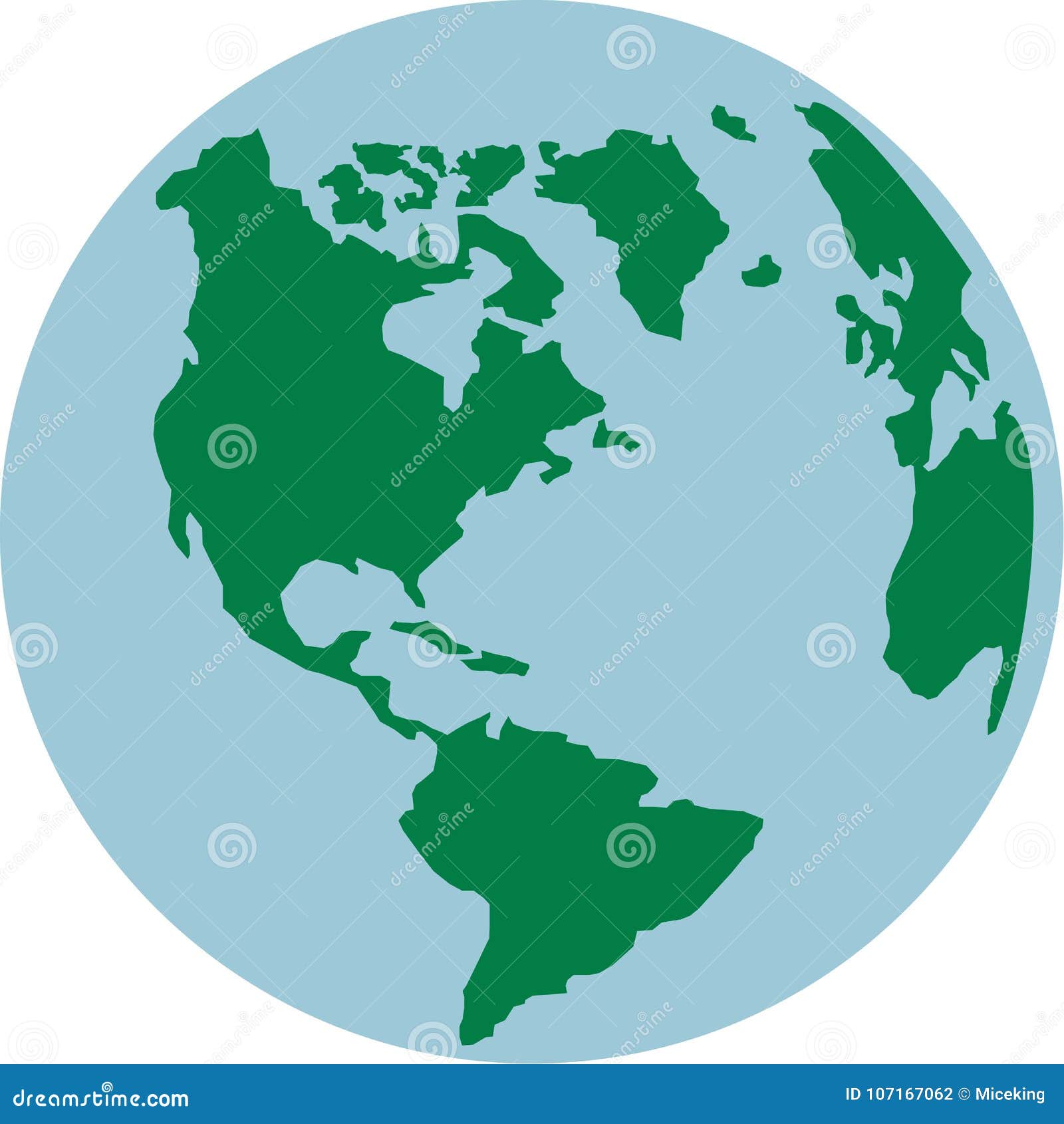Globe World with American Continents Stock Vector - Illustration of ...