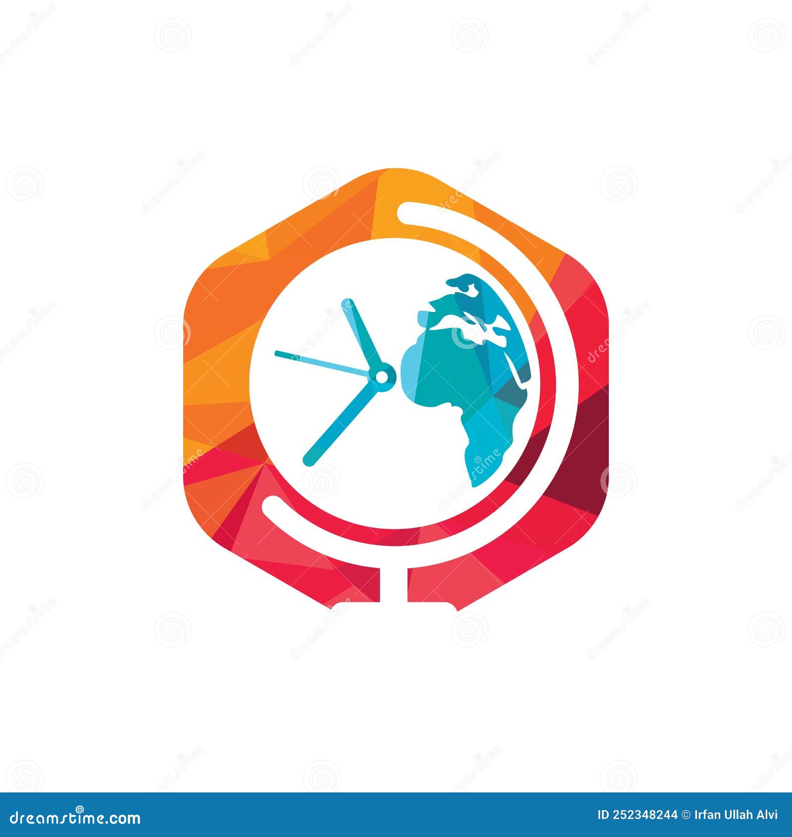 Time World Vector Logo Design Template. Time Planet Symbol or Icon ...