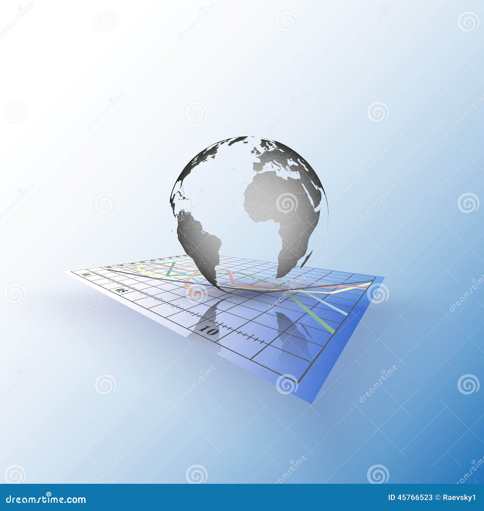Globe World on the Chart. Abstract Vector Stock Vector - Illustration ...