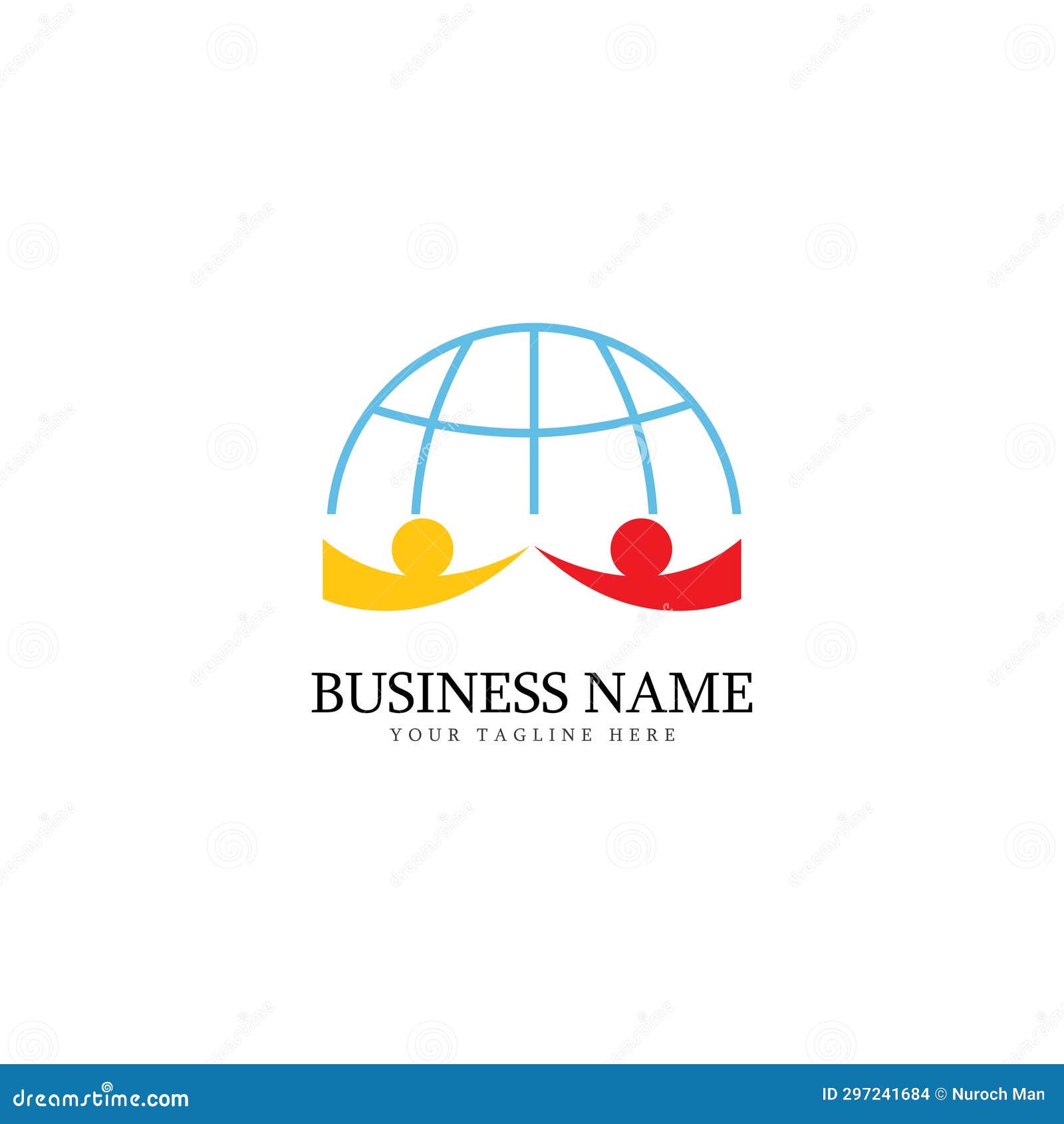 Globe World Community People Logo Illustration Design Template Stock ...