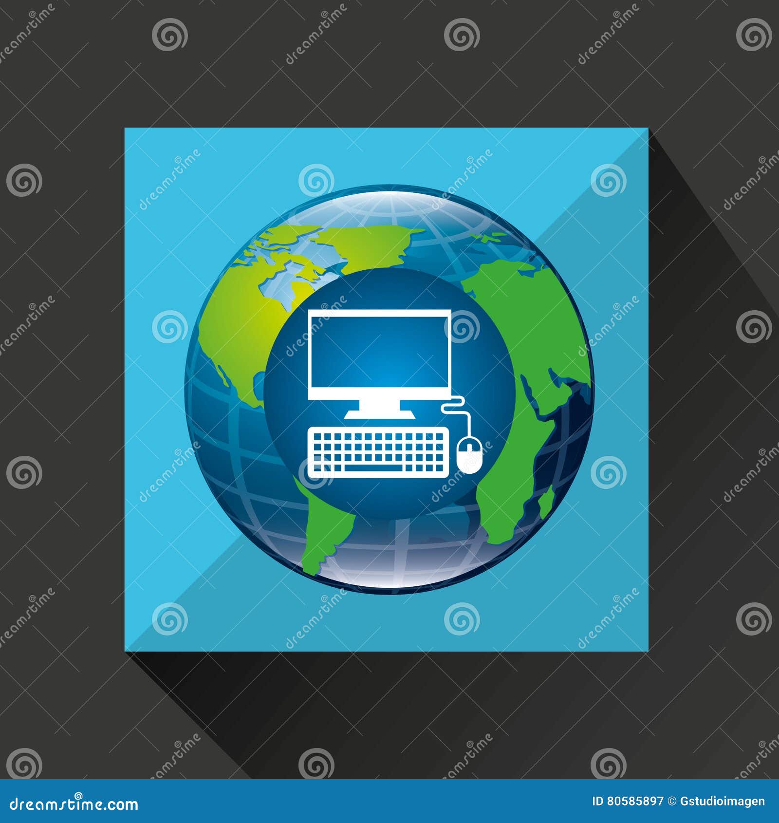Globe World Computer Connection Service Stock Illustration ...
