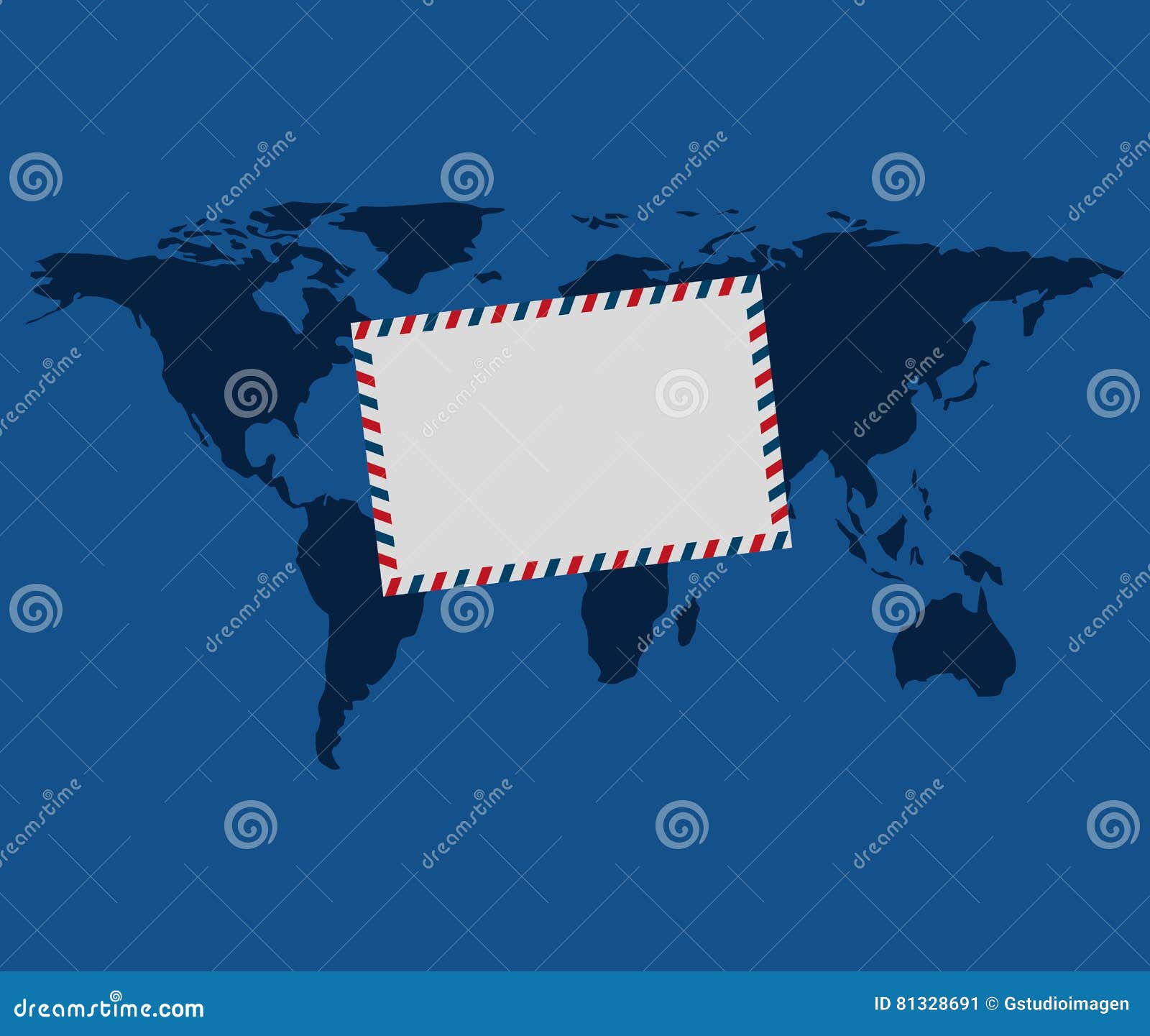 Globe World Delivery Mail Envelope Stock Vector - Illustration of ...