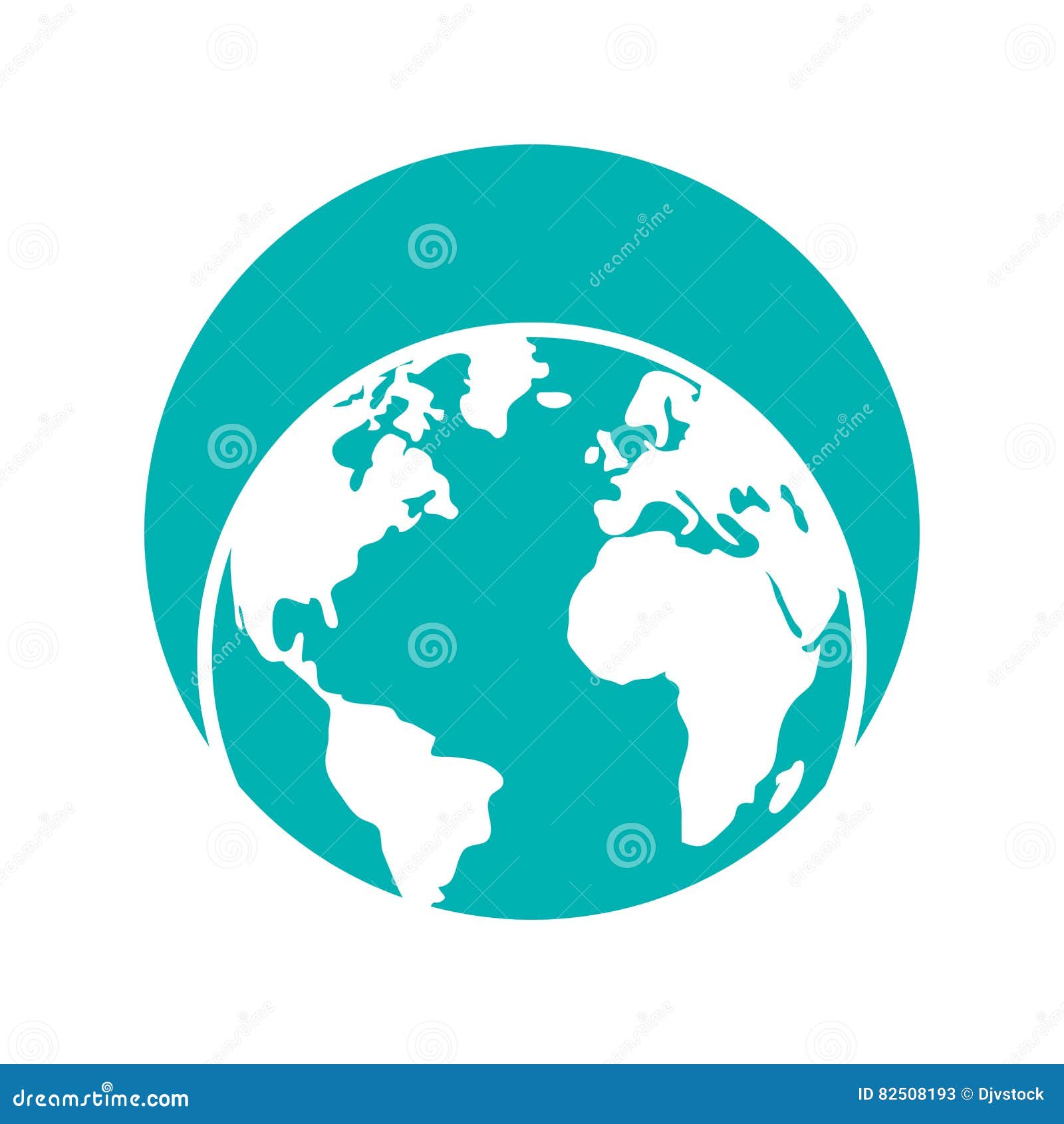 Globe World Eart Map Symbol Stock Vector - Illustration of global ...