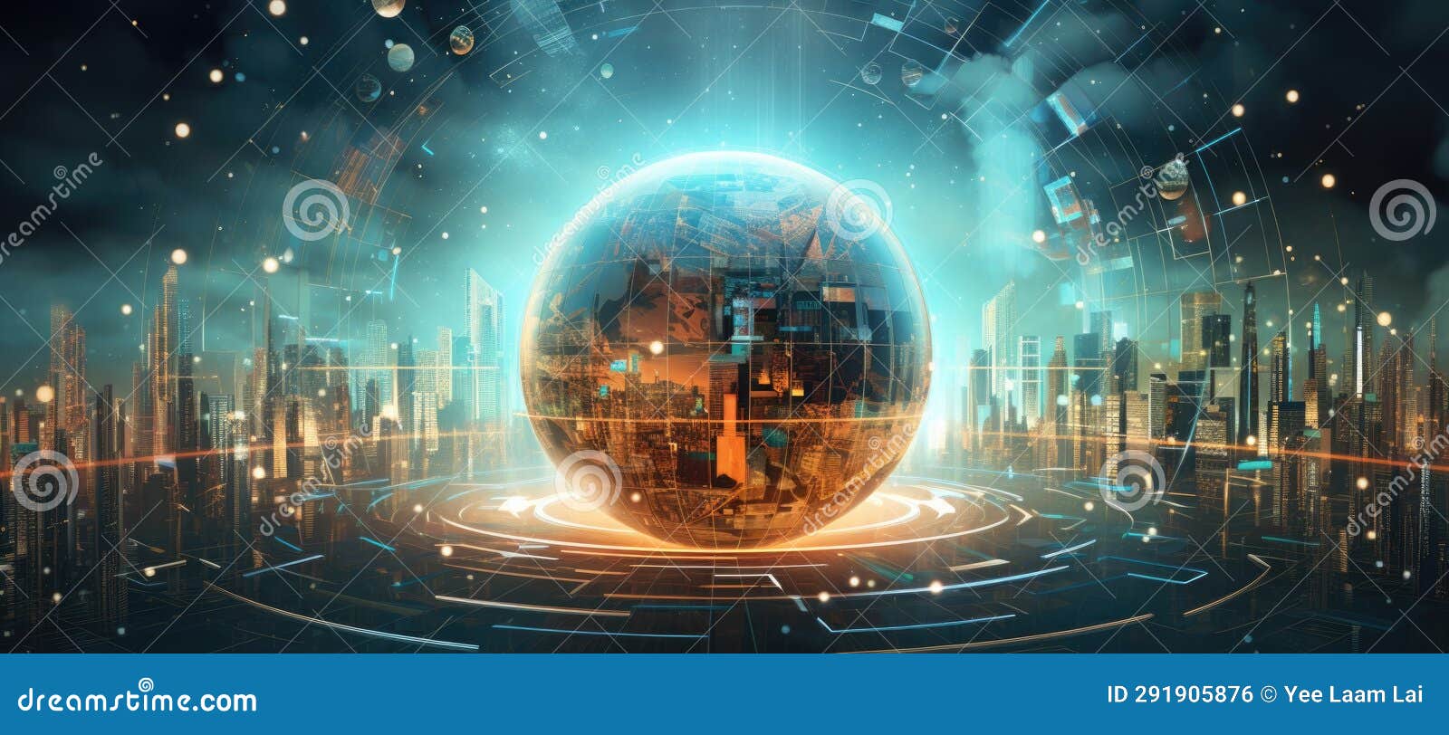 Globe World Earth Map Planet City, Ai Stock Photo - Image of digital ...