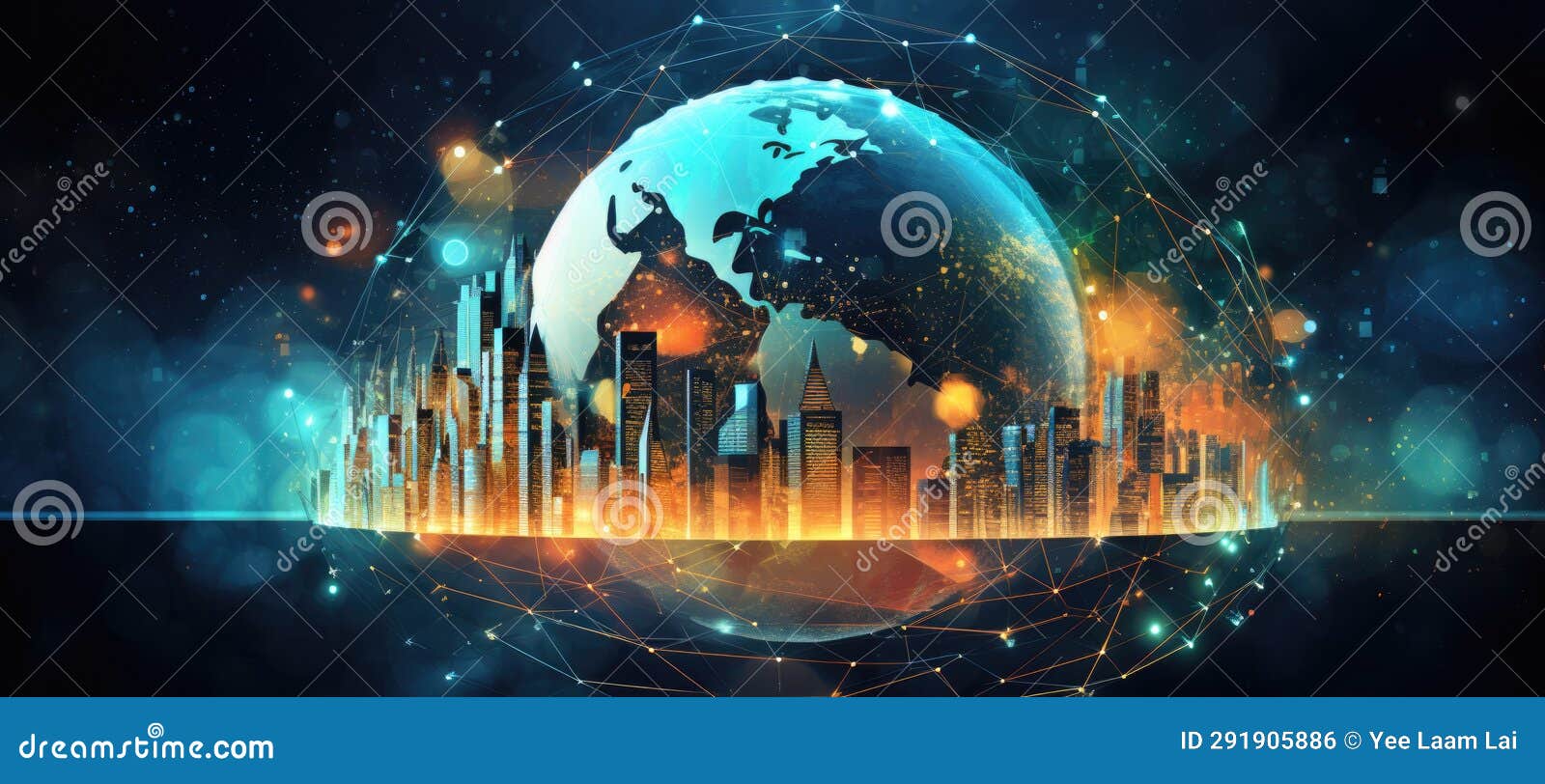 Globe World Earth Map Planet City, Ai Stock Photo - Image of ...