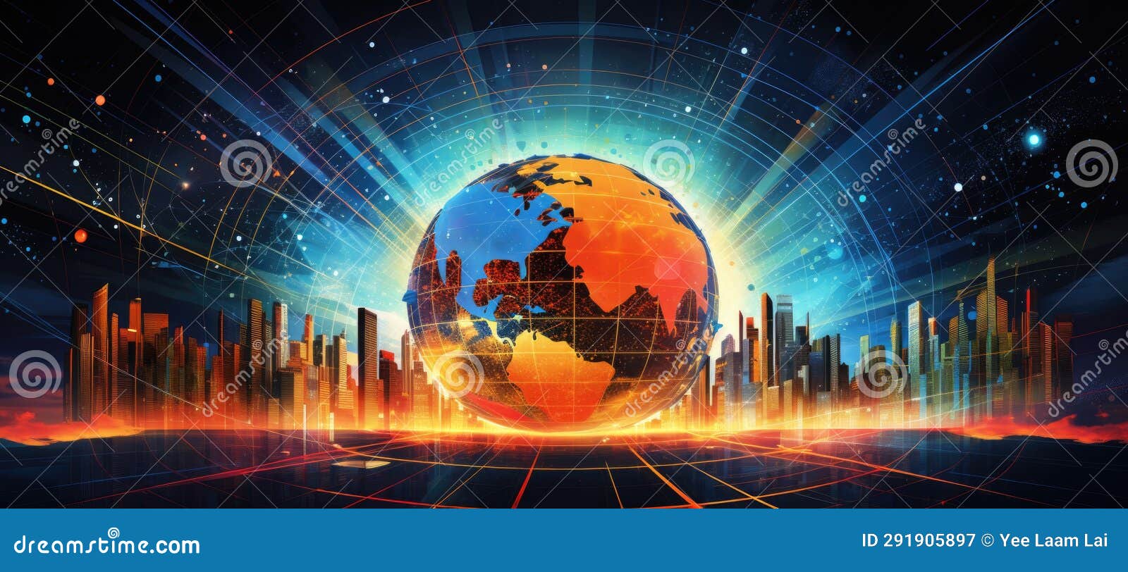 Globe World Earth Map Planet City, Ai Stock Image - Image of ...