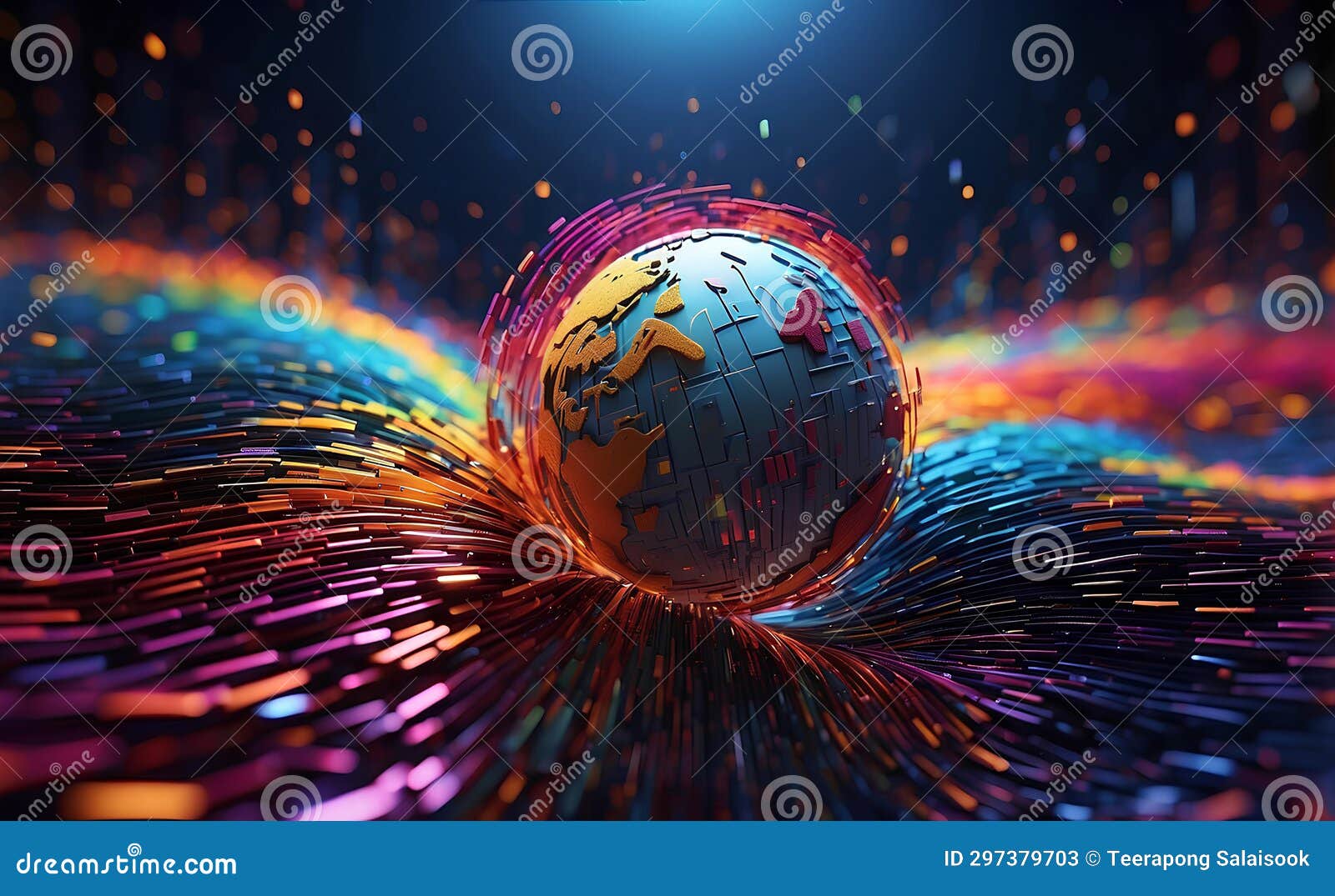 Globe of the World with Internet and Communication Concept Stock ...