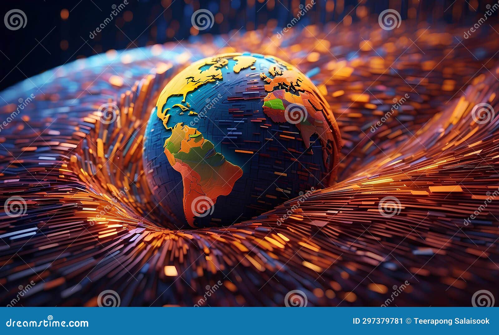 Globe of the World with Internet and Communication Concept Stock ...
