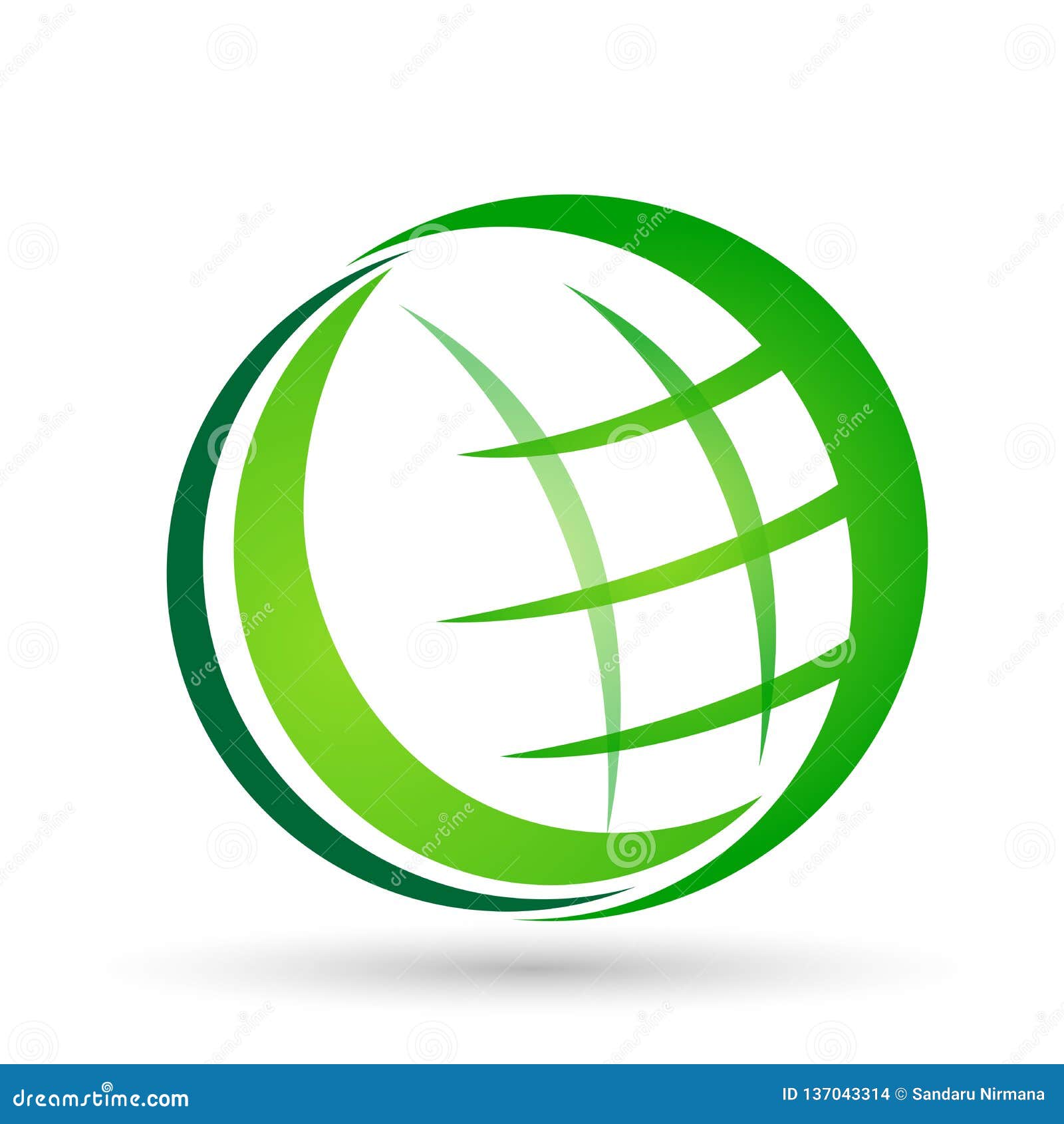 Globe World Logo Icon in Green Vector in Element on White Background ...