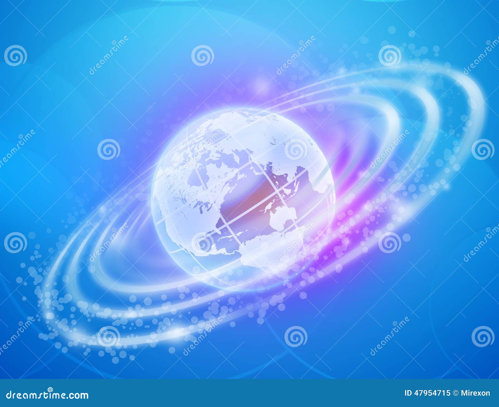 Globe with World Map on an Abstract Colorful Stock Illustration ...