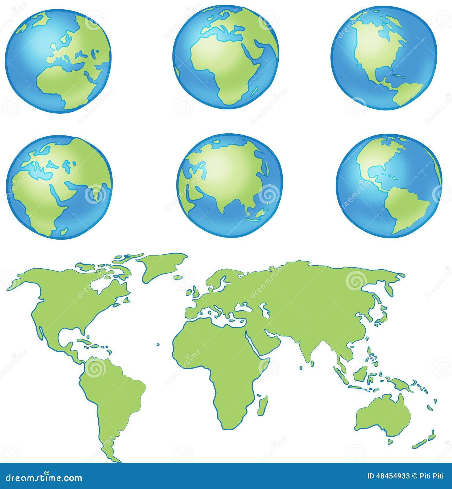 Globe world map stock illustration. Illustration of world - 48454933