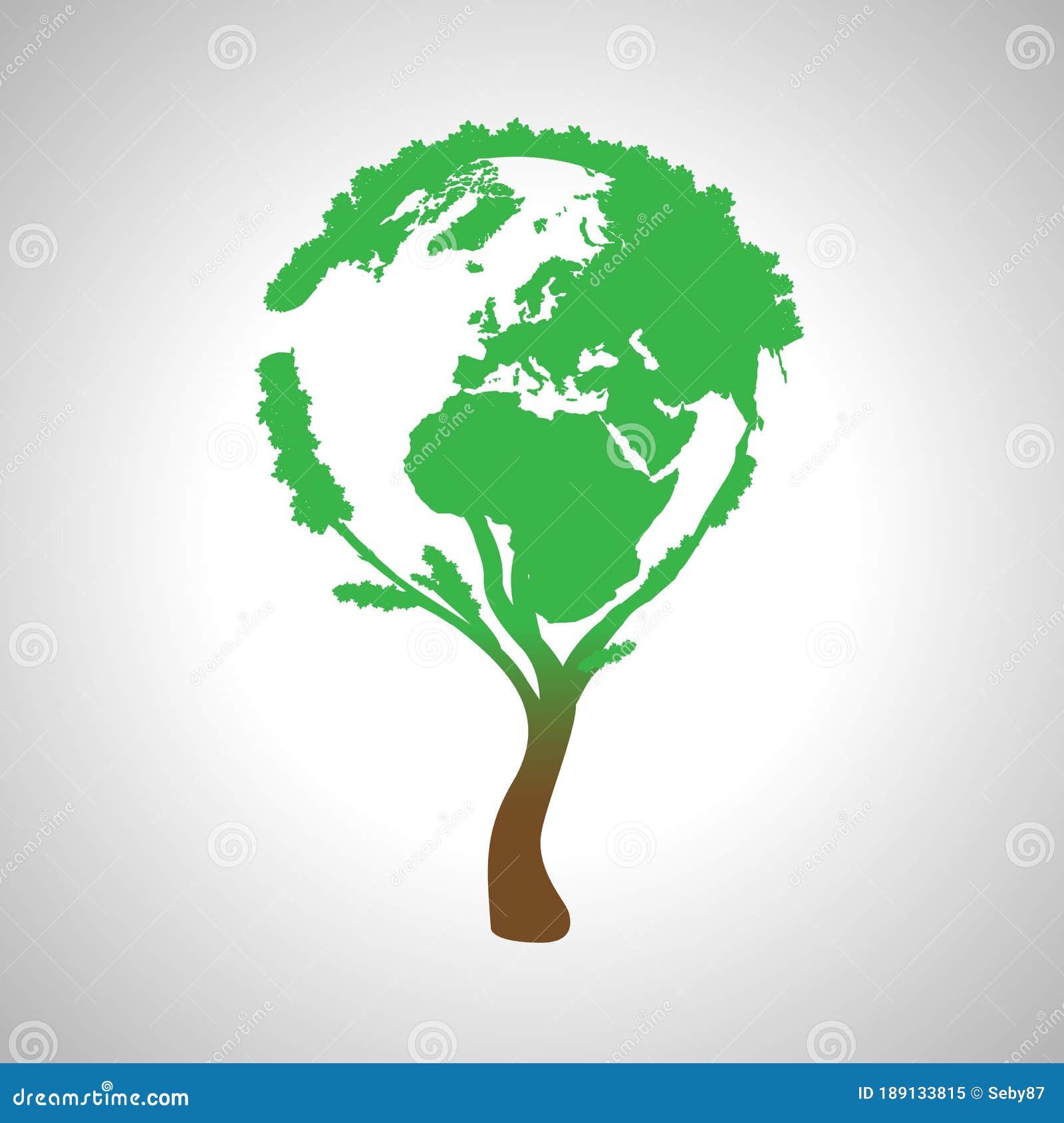 Globe World Map on a Tree, Vector Stock Vector - Illustration of ...