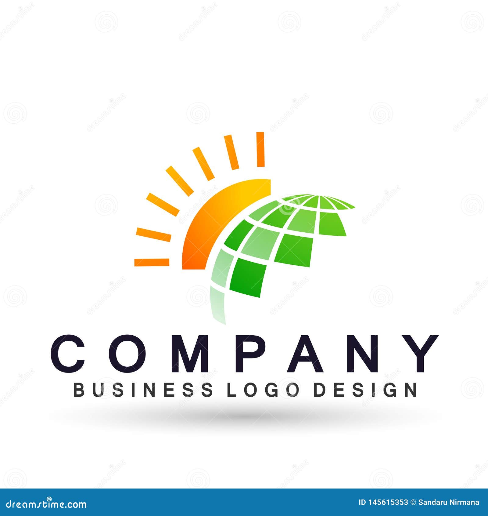 Globe World and Sun Rises Energy Logo Icon Vector Element on White ...