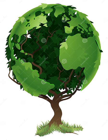 Globe world tree concept stock vector. Illustration of forming - 18734844