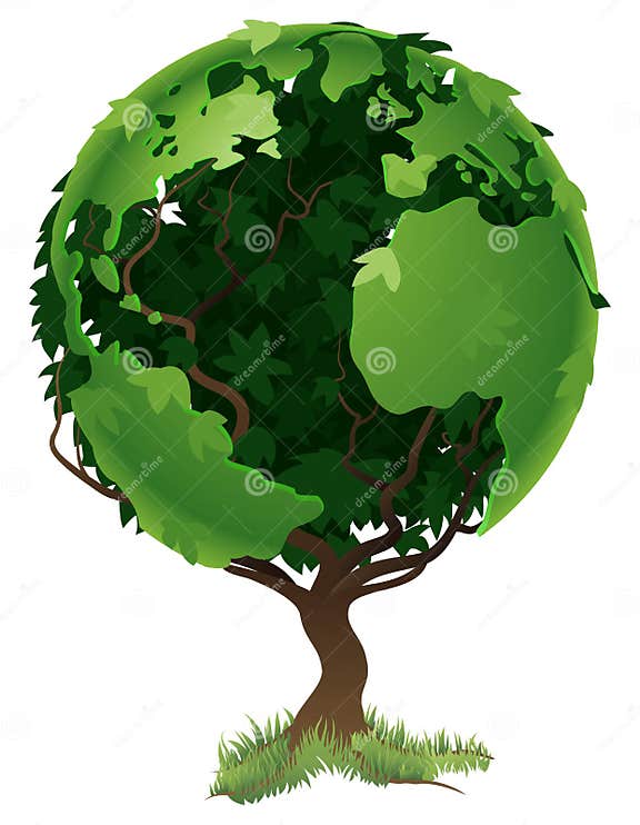 Globe world tree concept stock vector. Illustration of forming - 18734844
