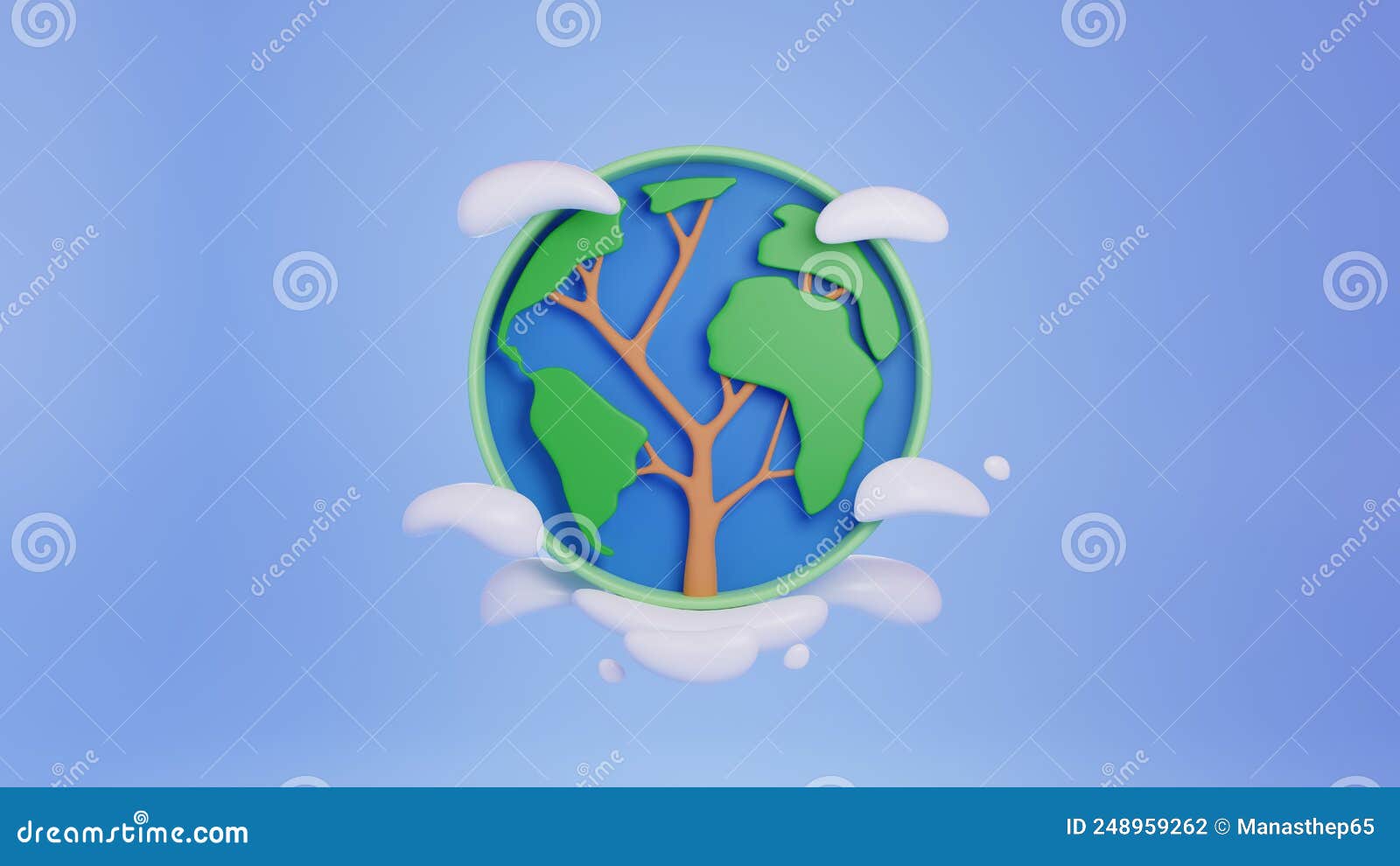Globe World Tree Concept.3D Rendering Illustration Stock Illustration ...