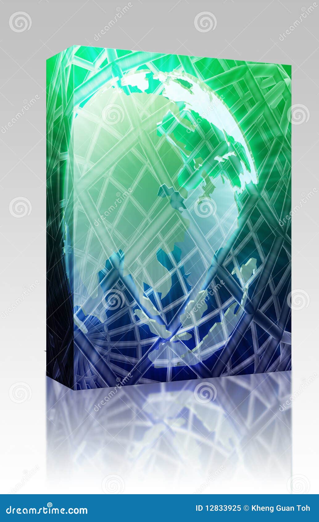 Globe World Wireframe Box Package Stock Illustration - Illustration of ...