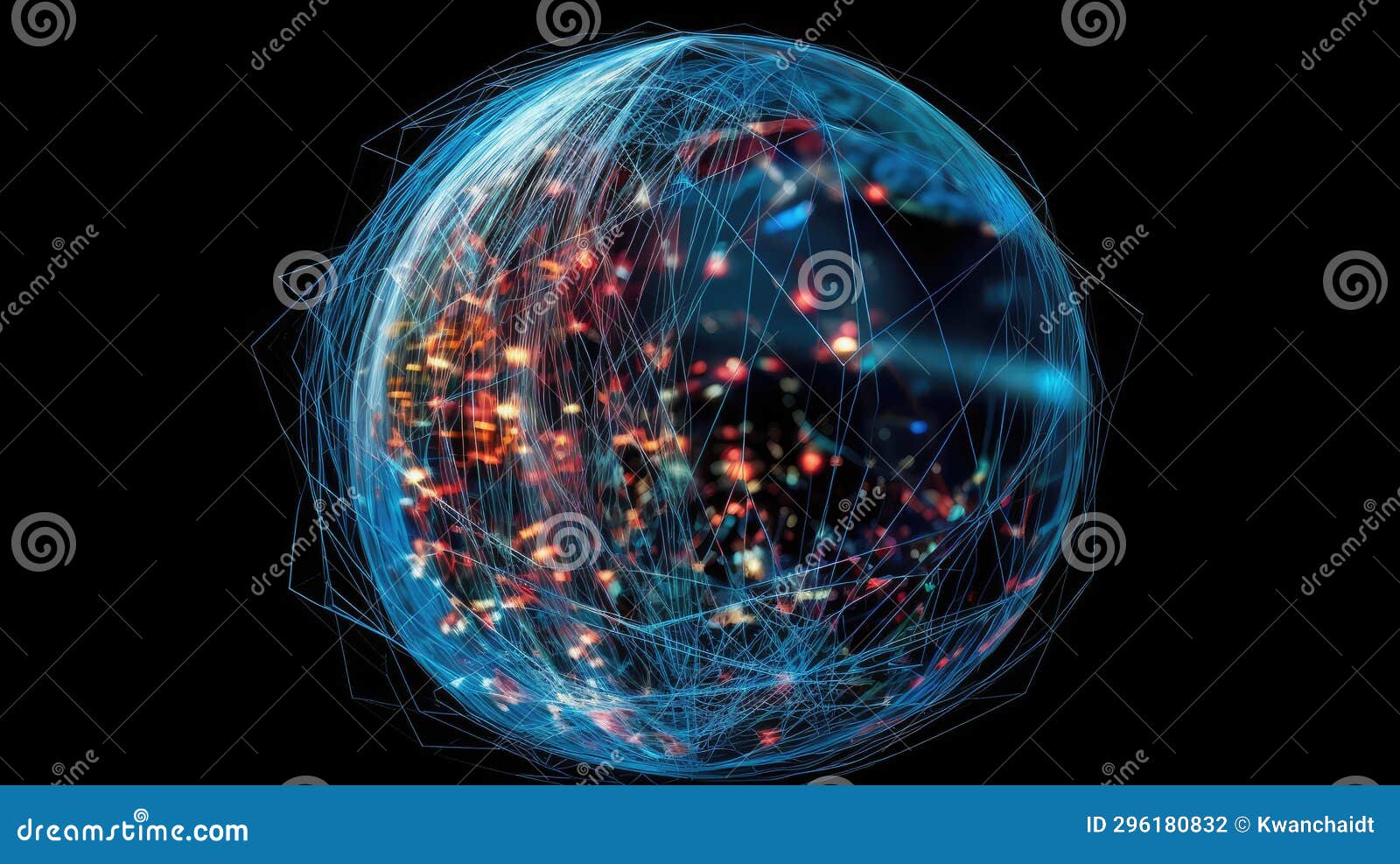 A Globe Wrapped in Interconnected Data Lines, Signifying the Global ...