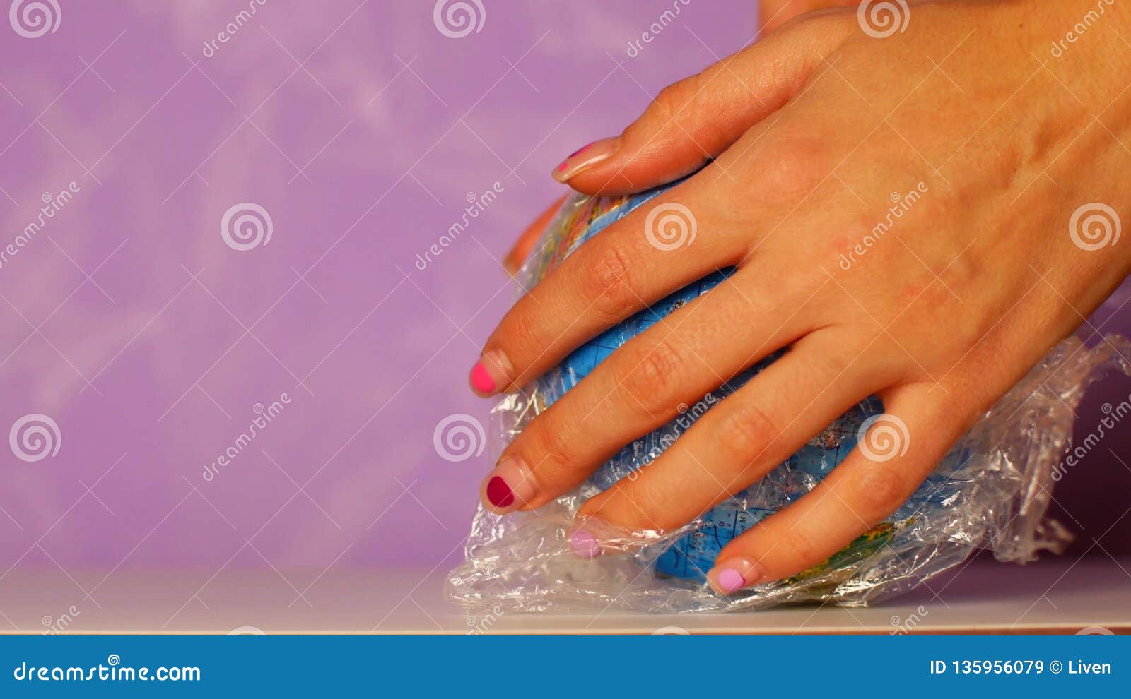 Globe Wrapped in Plastic Wrap. Waste Management Concept Stock Video ...