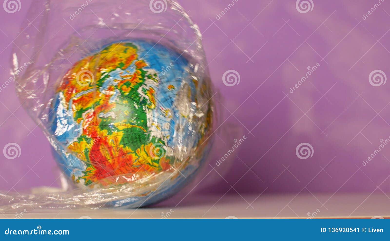 Globe Wrapped in Plastic Wrap. Waste Management Concept Stock Video ...