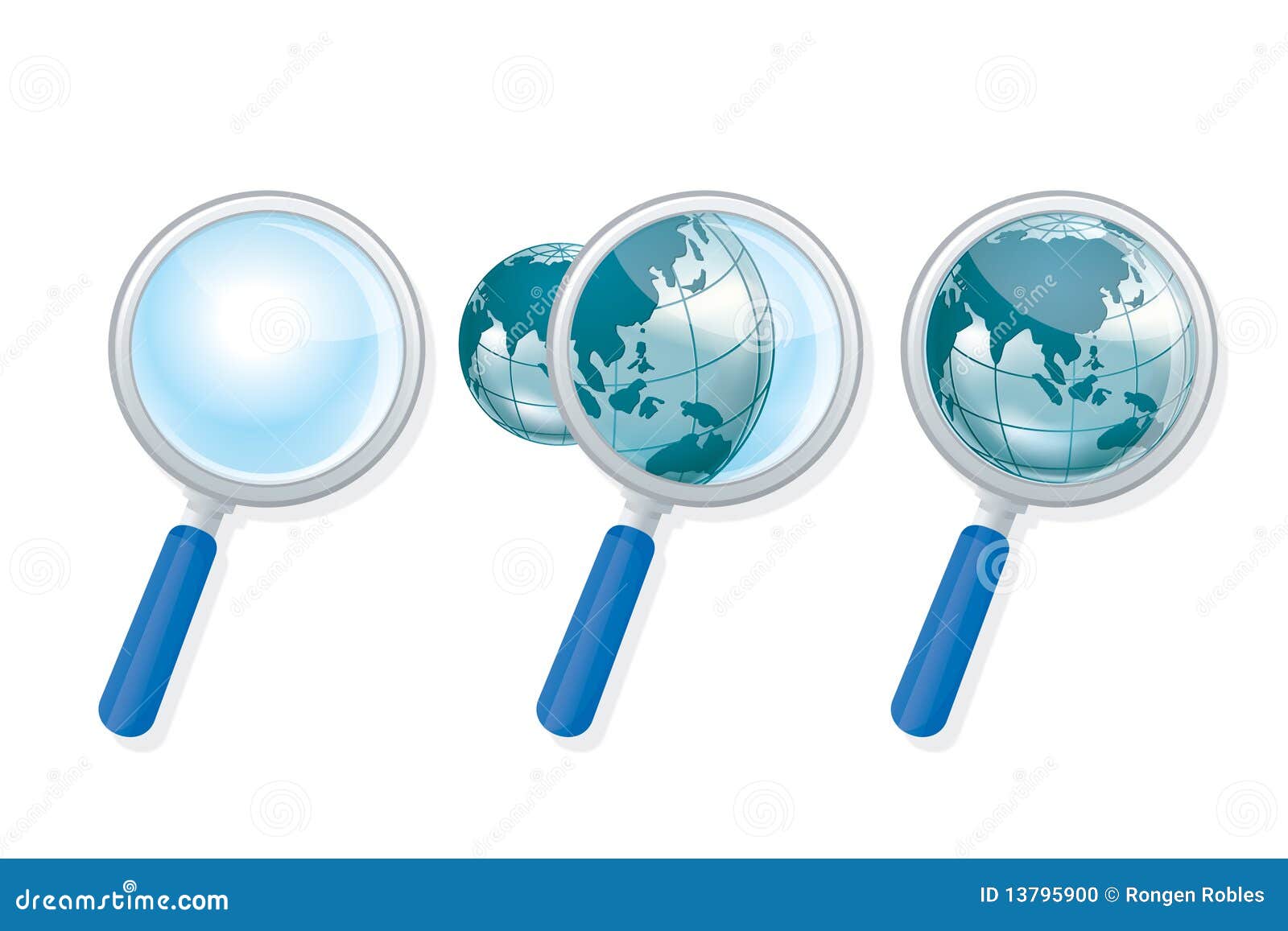 Globe zoom stock illustration. Illustration of enlarge - 13795900