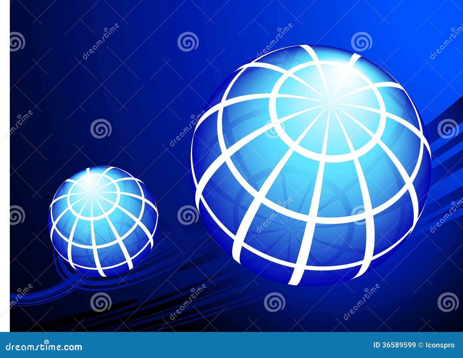 Globes on blue background stock illustration. Illustration of ocean ...