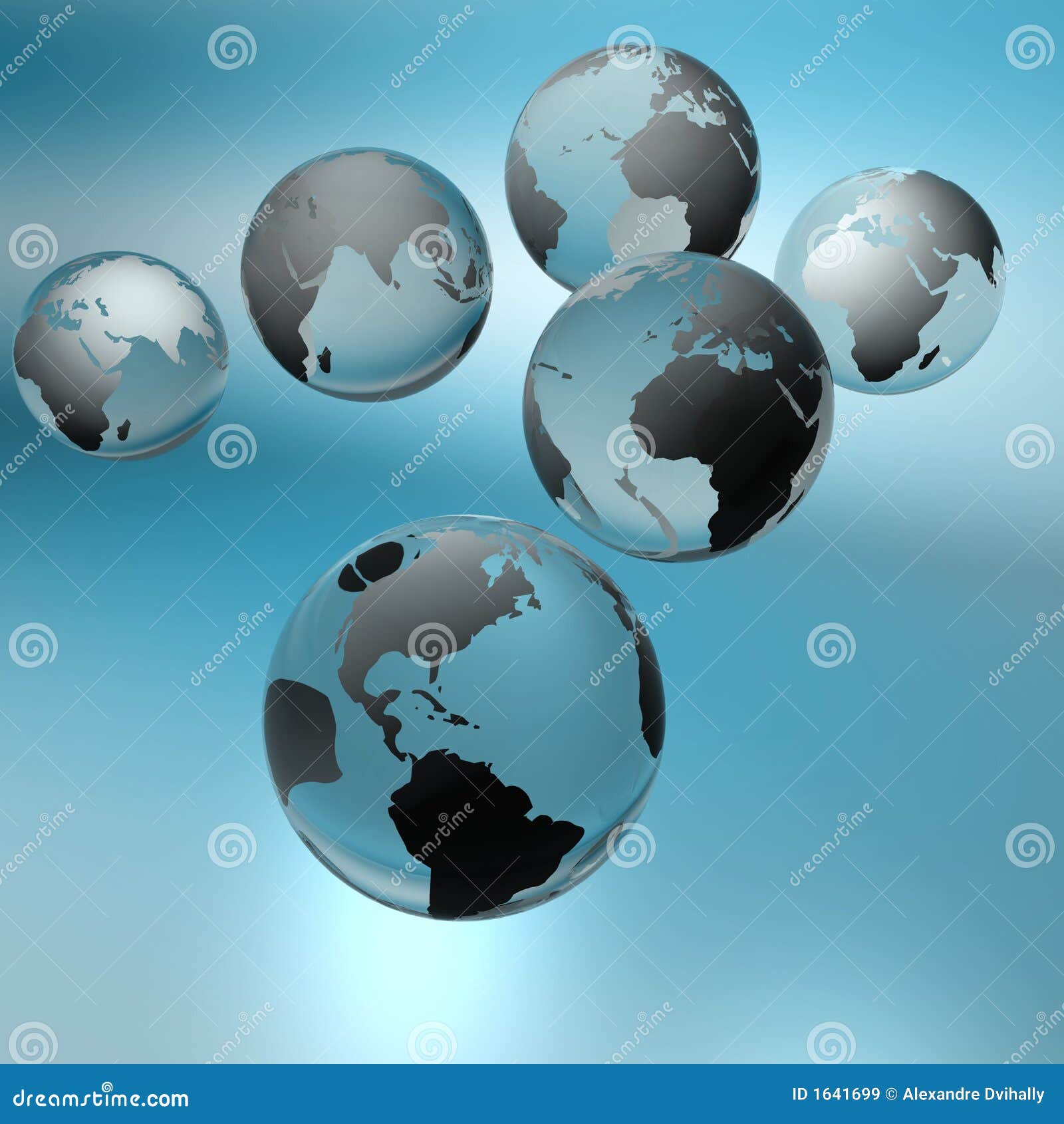 Globes - the Continents of the World. Stock Illustration - Illustration ...
