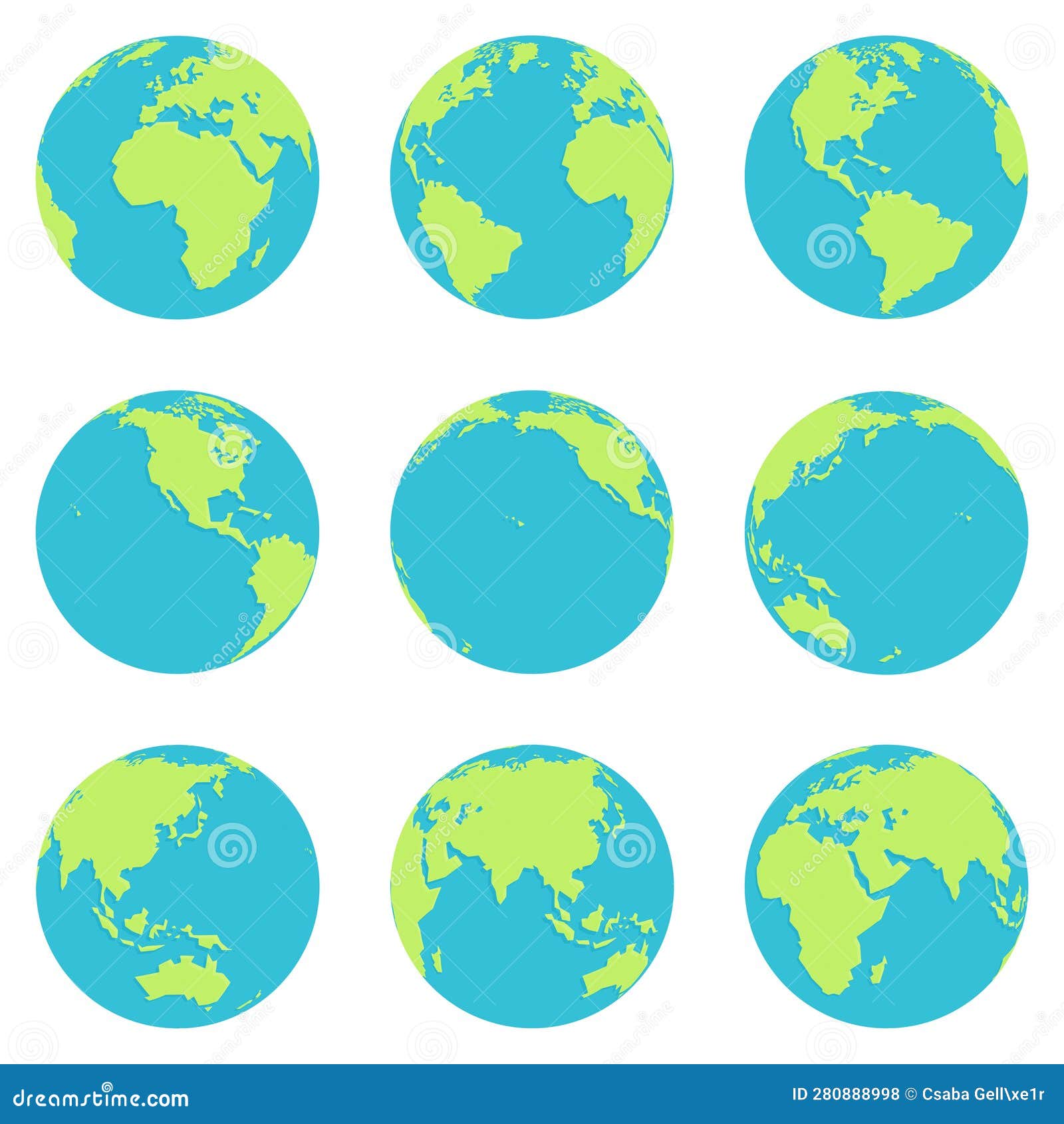 Globes of Earth in Different Angles Stock Photo - Illustration of ball ...