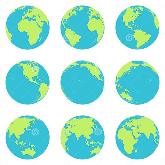 Globes of Earth in Different Angles Stock Photo - Illustration of ball ...
