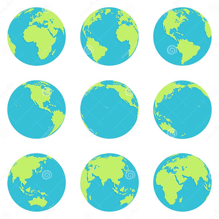 Globes of Earth in Different Angles Stock Photo - Illustration of ball ...