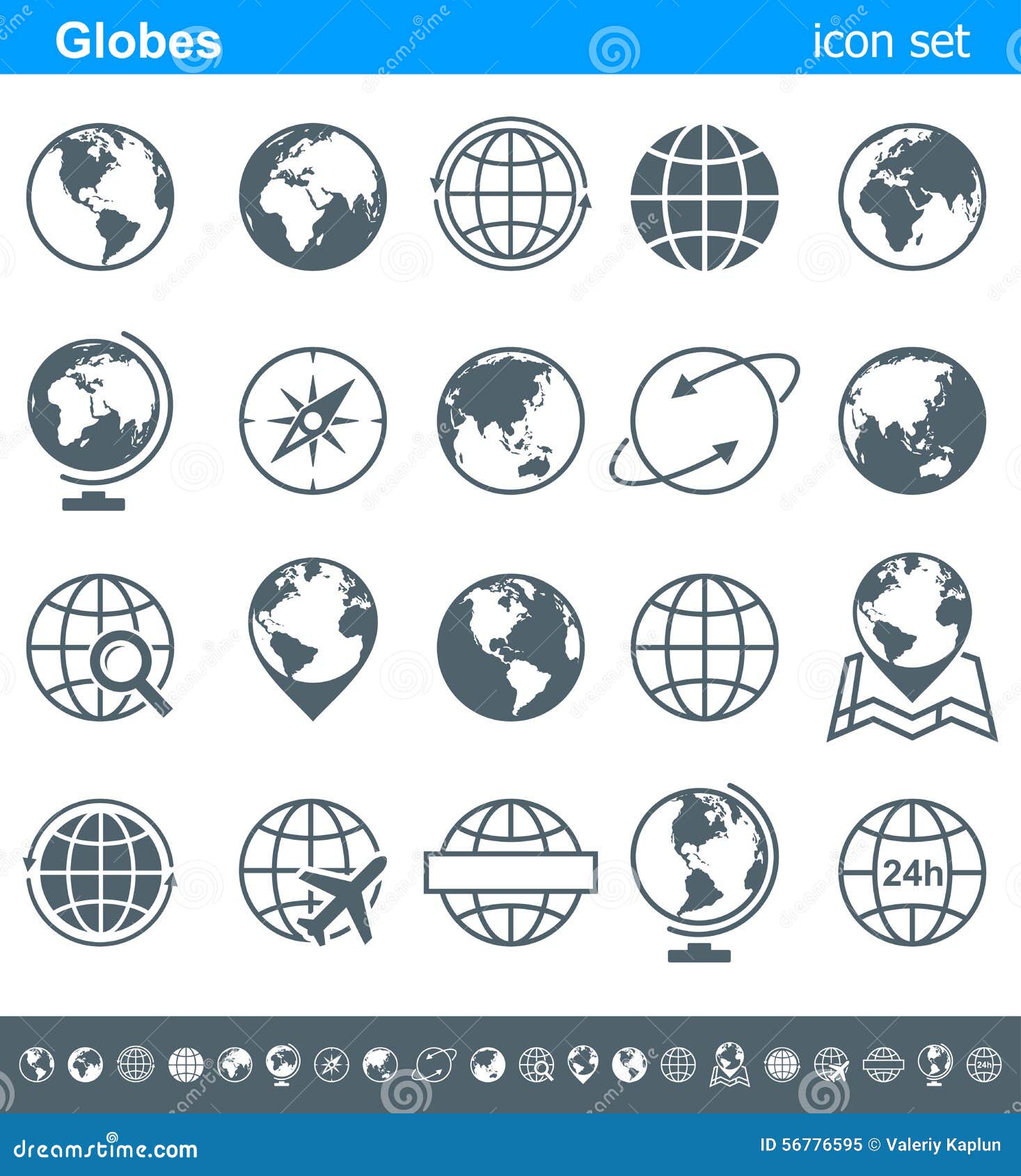 Globes Icons and Symbols - Illustration. Stock Vector - Illustration of element, collection ...