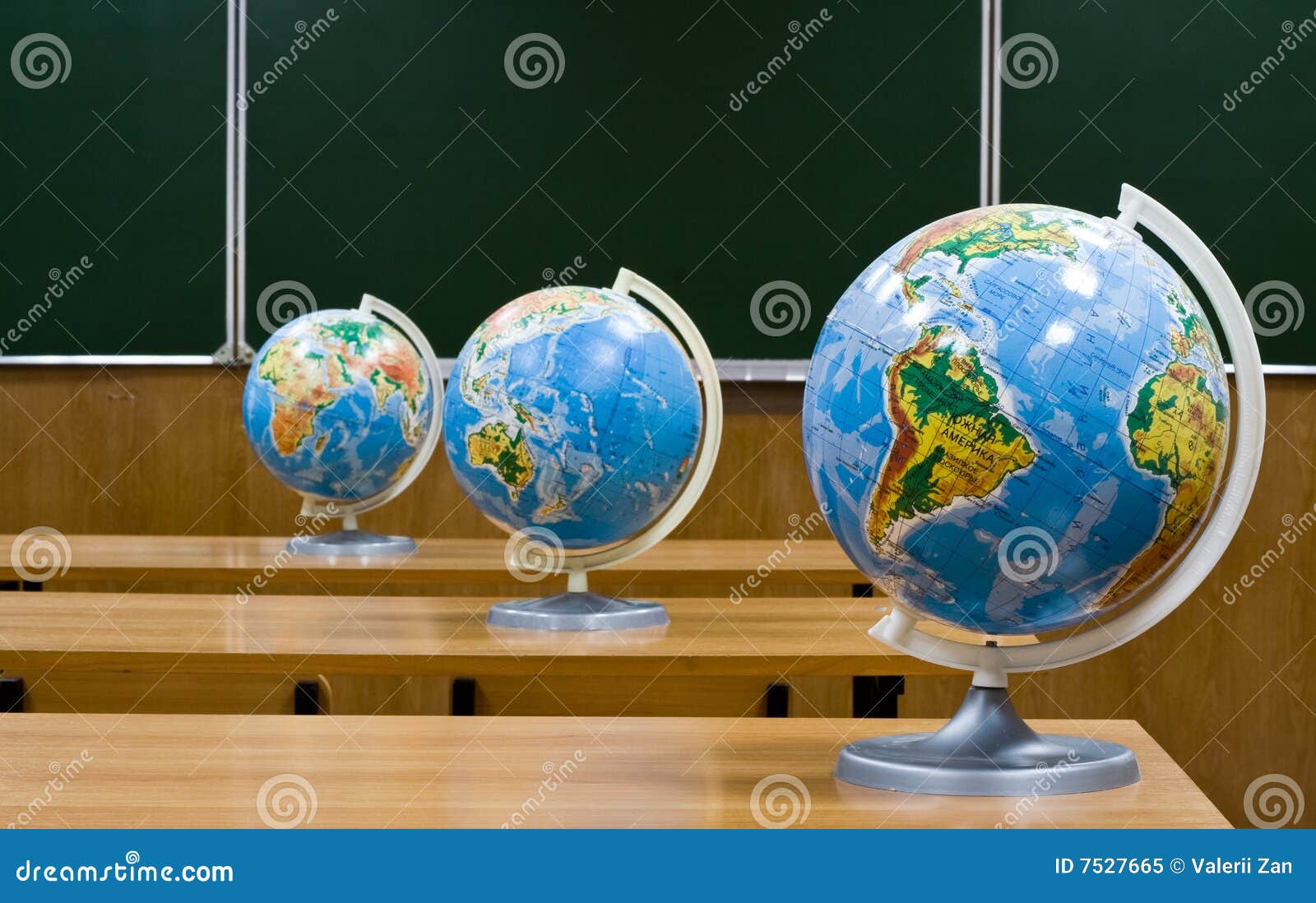 Globes in a row stock image. Image of room, school, tudying - 7527665