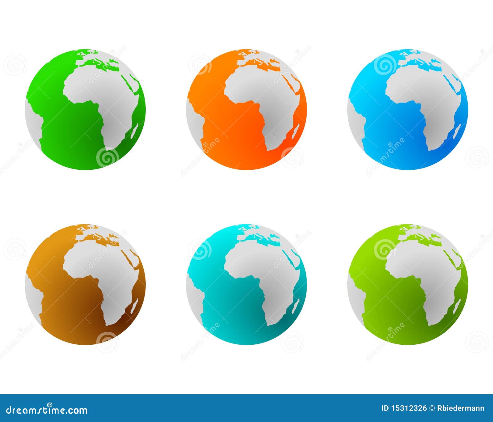 Globes in various colours stock vector. Illustration of design - 15312326