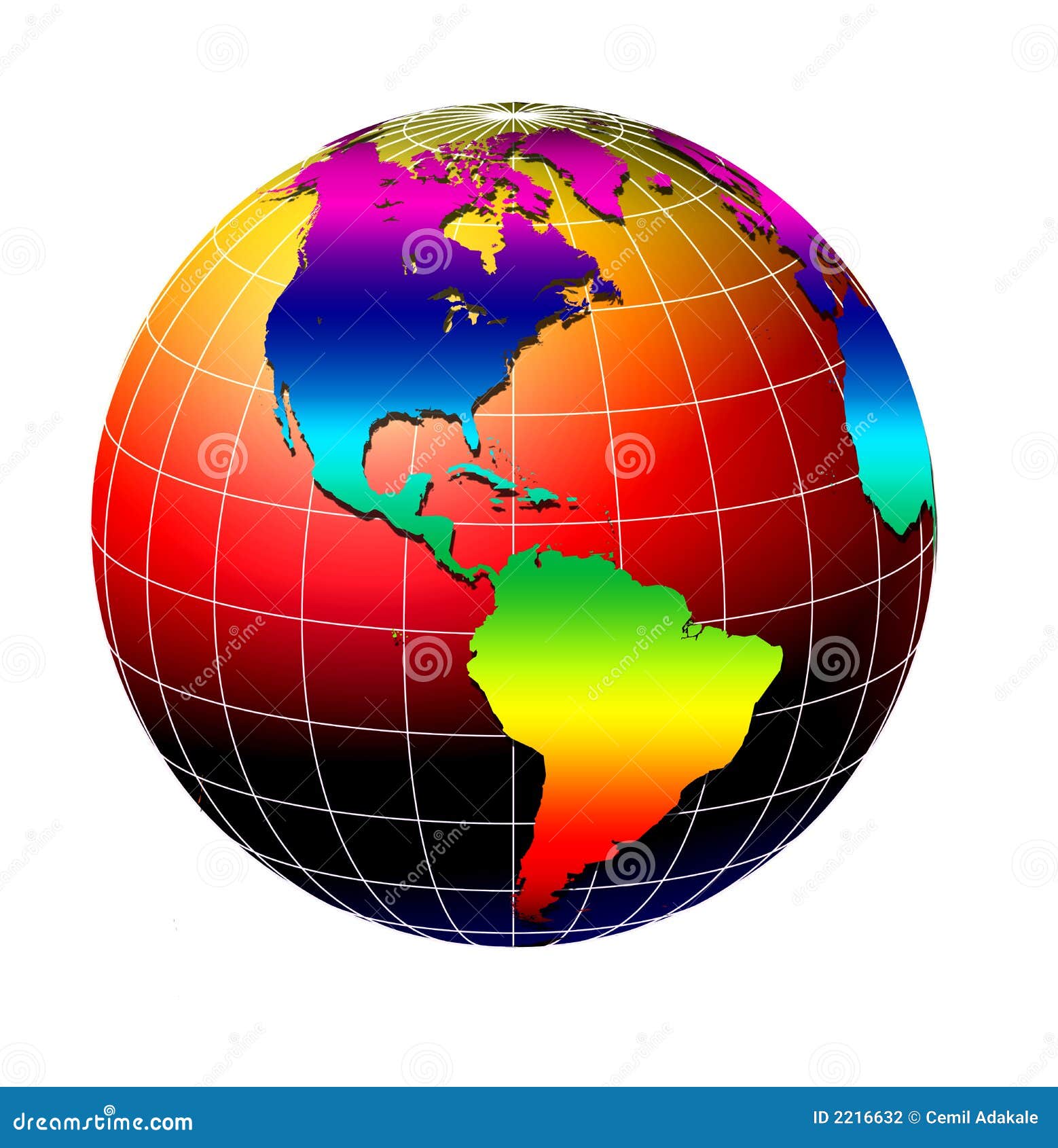 Globo 3 do mundo ilustração stock. Ilustração de globo - 2216632