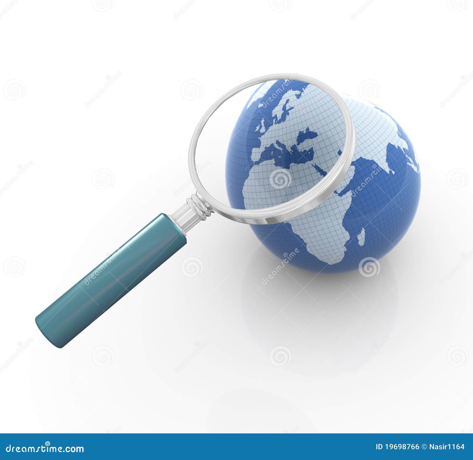 Globo 3d y lupa stock de ilustración. Ilustración de hallazgo - 19698766