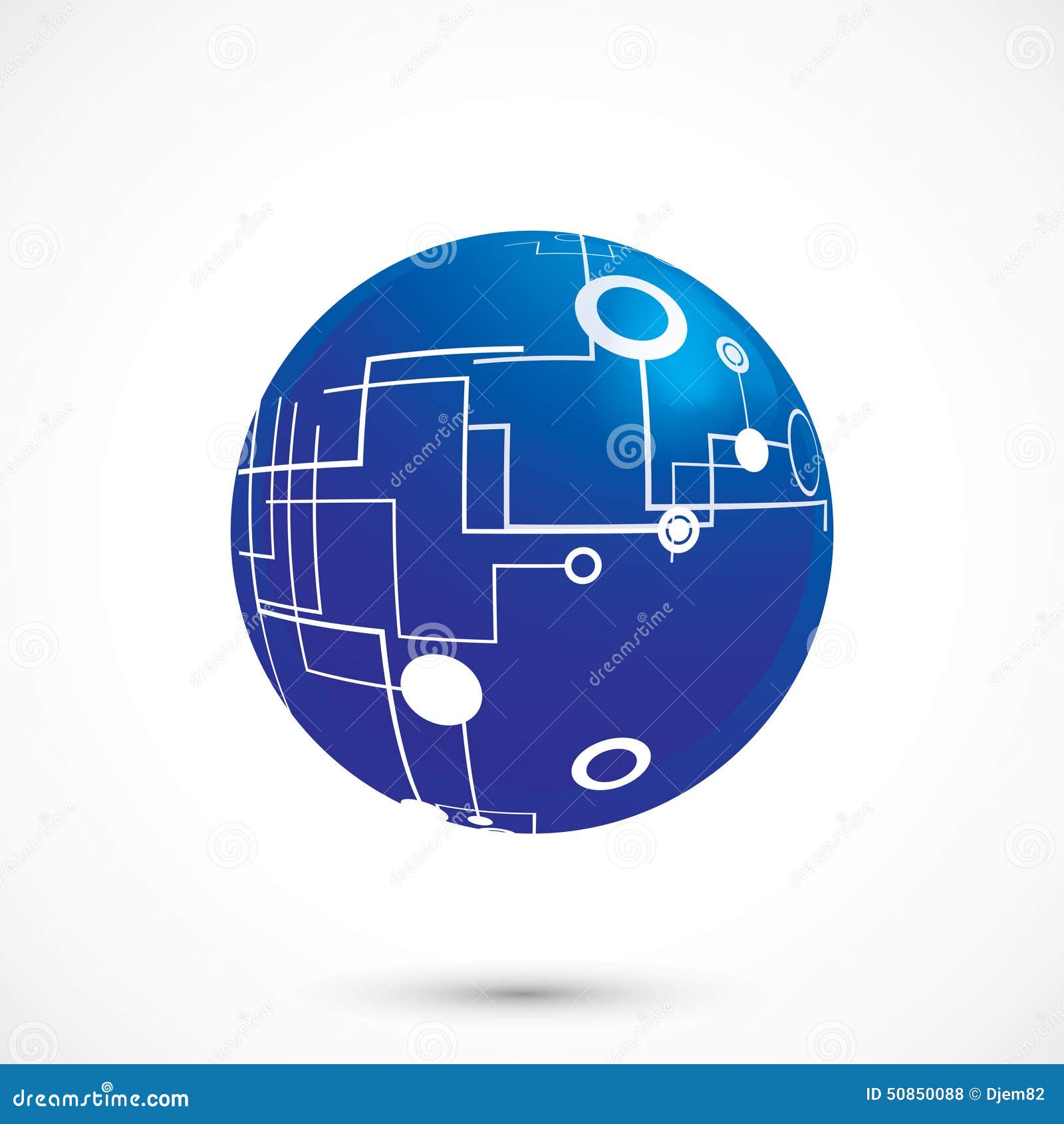 Globo Abstracto De La Tecnología Ilustración del Vector - Ilustración de textura, hardware: 50850088