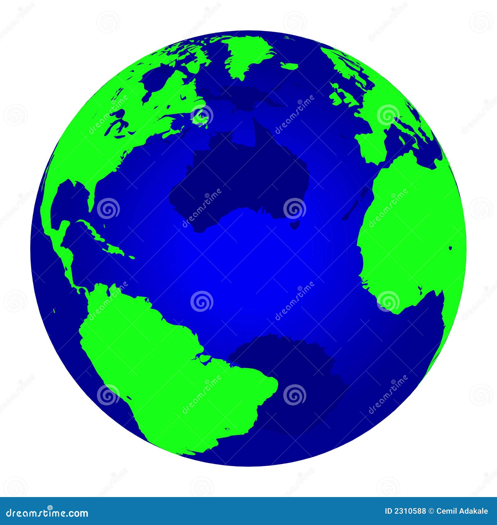 Globo azul do mundo ilustração do vetor. Ilustração de leste - 2310588