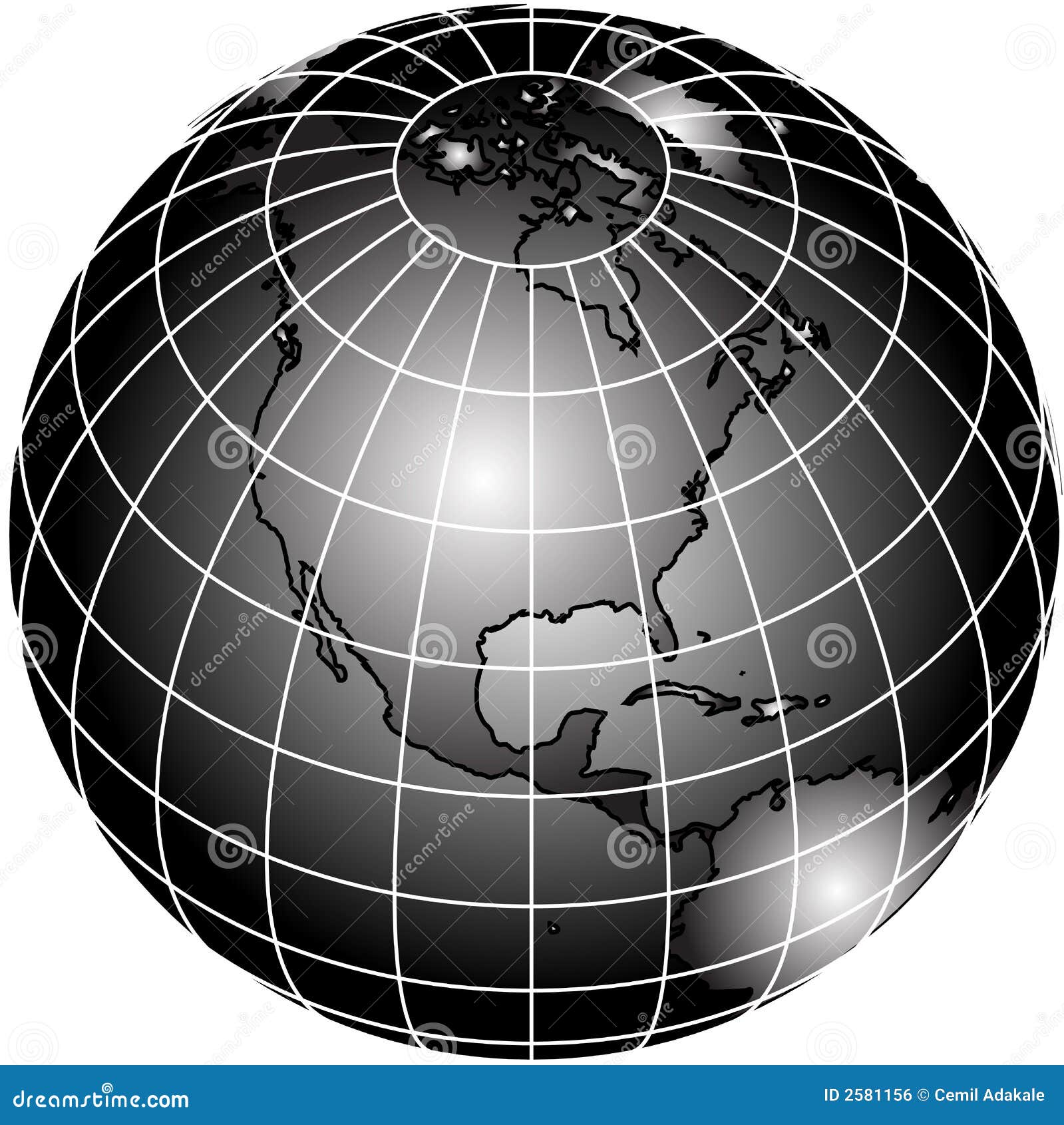 Globo Blanco Y Negro Del Mundo Ilustración del Vector - Ilustración de ...