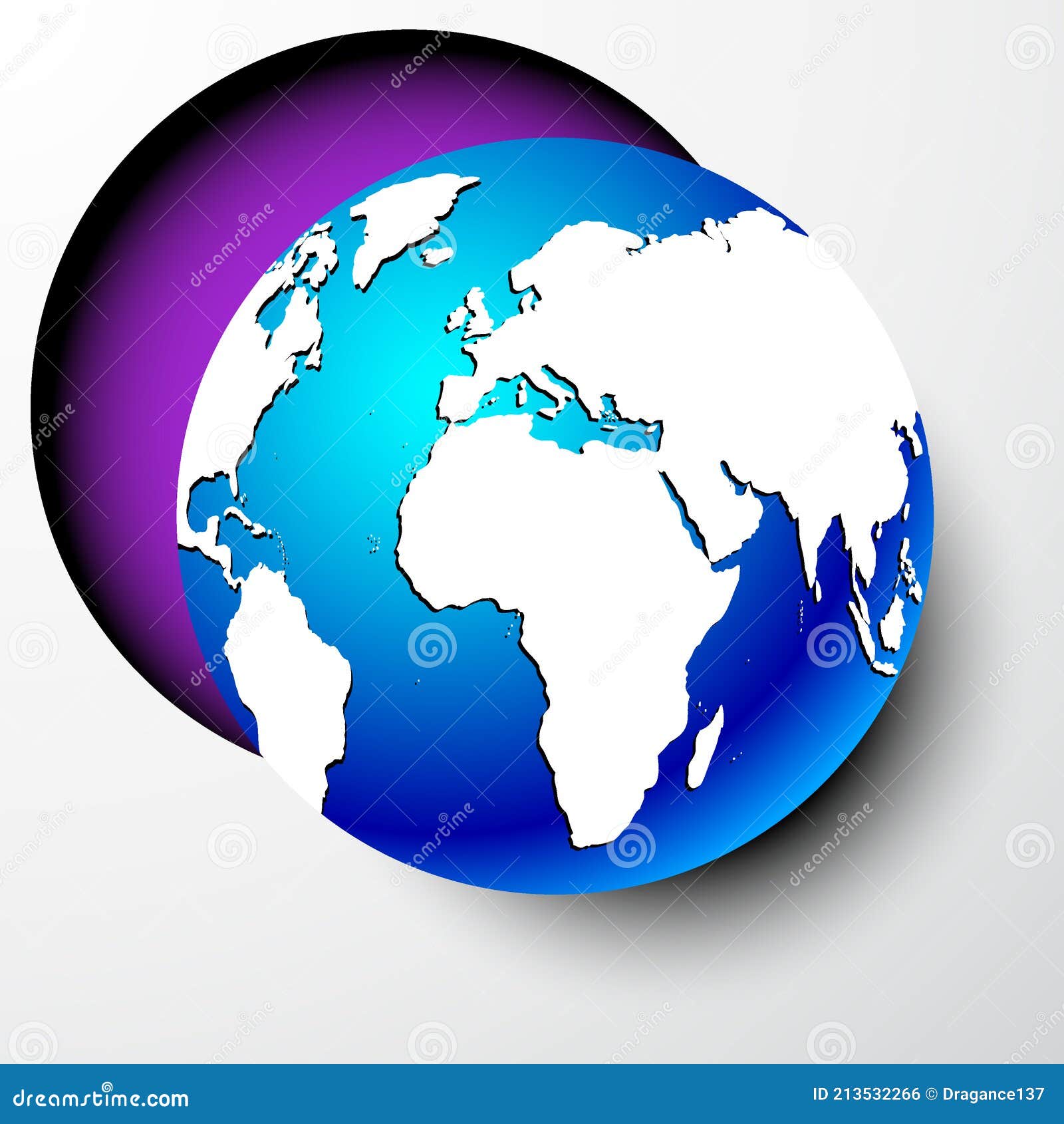 Globo Com Mapa Branco Dos Continentes Do Mundo Ilustração do Vetor ...