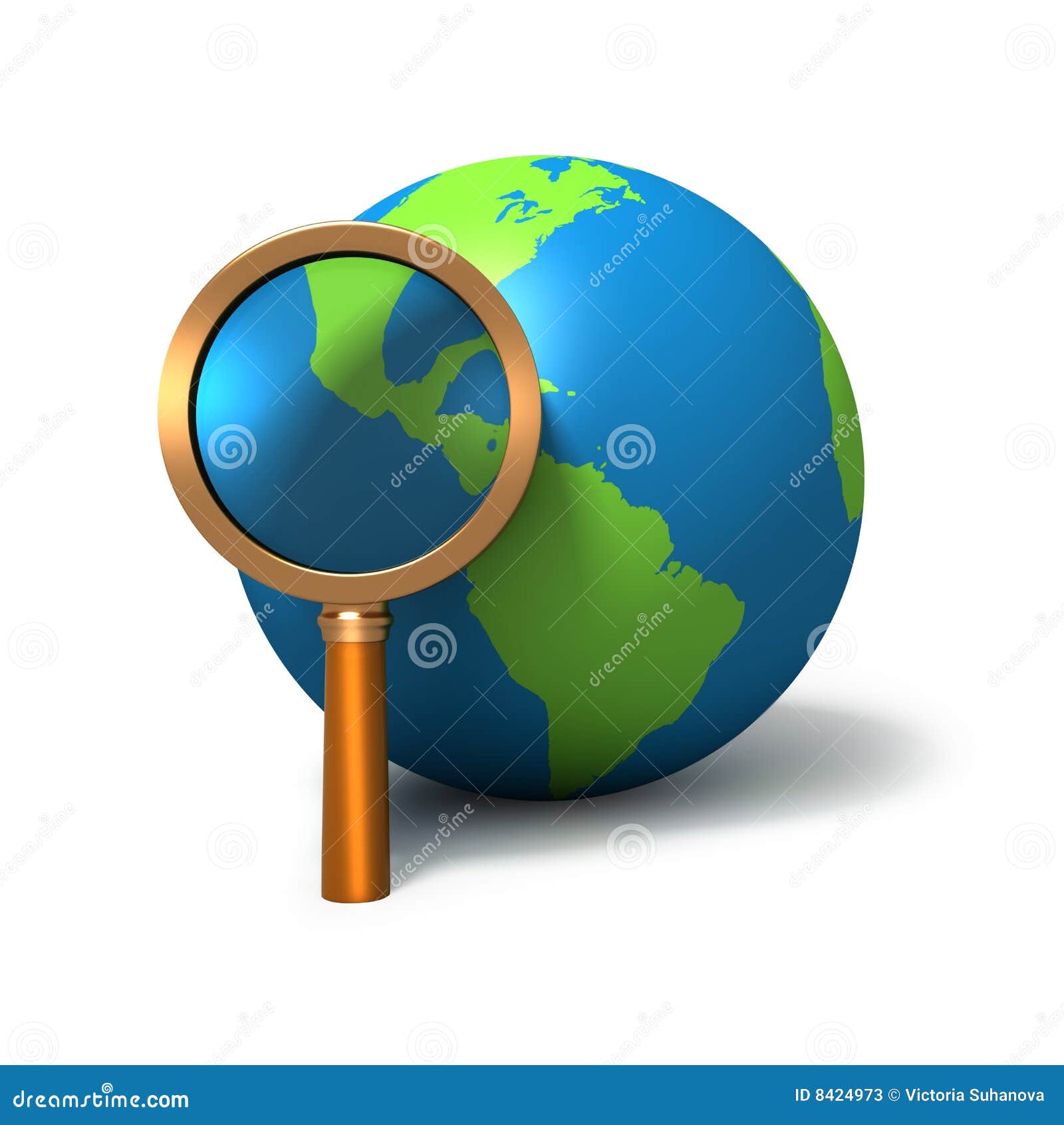 Globo con la lupa stock de ilustración. Ilustración de globo - 8424973