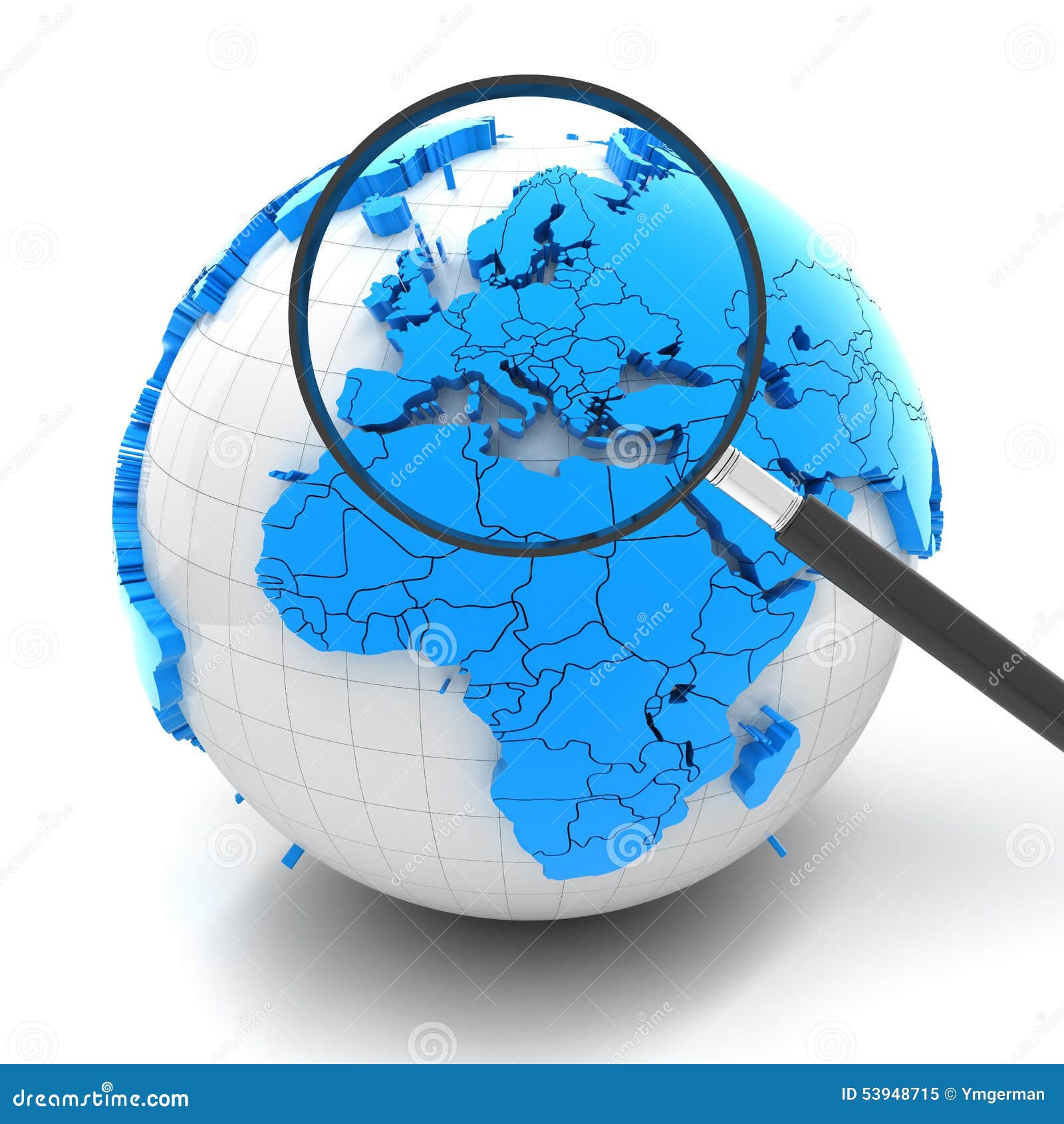 Globo Con La Lupa Sobre Europa Stock de ilustración - Ilustración de ...