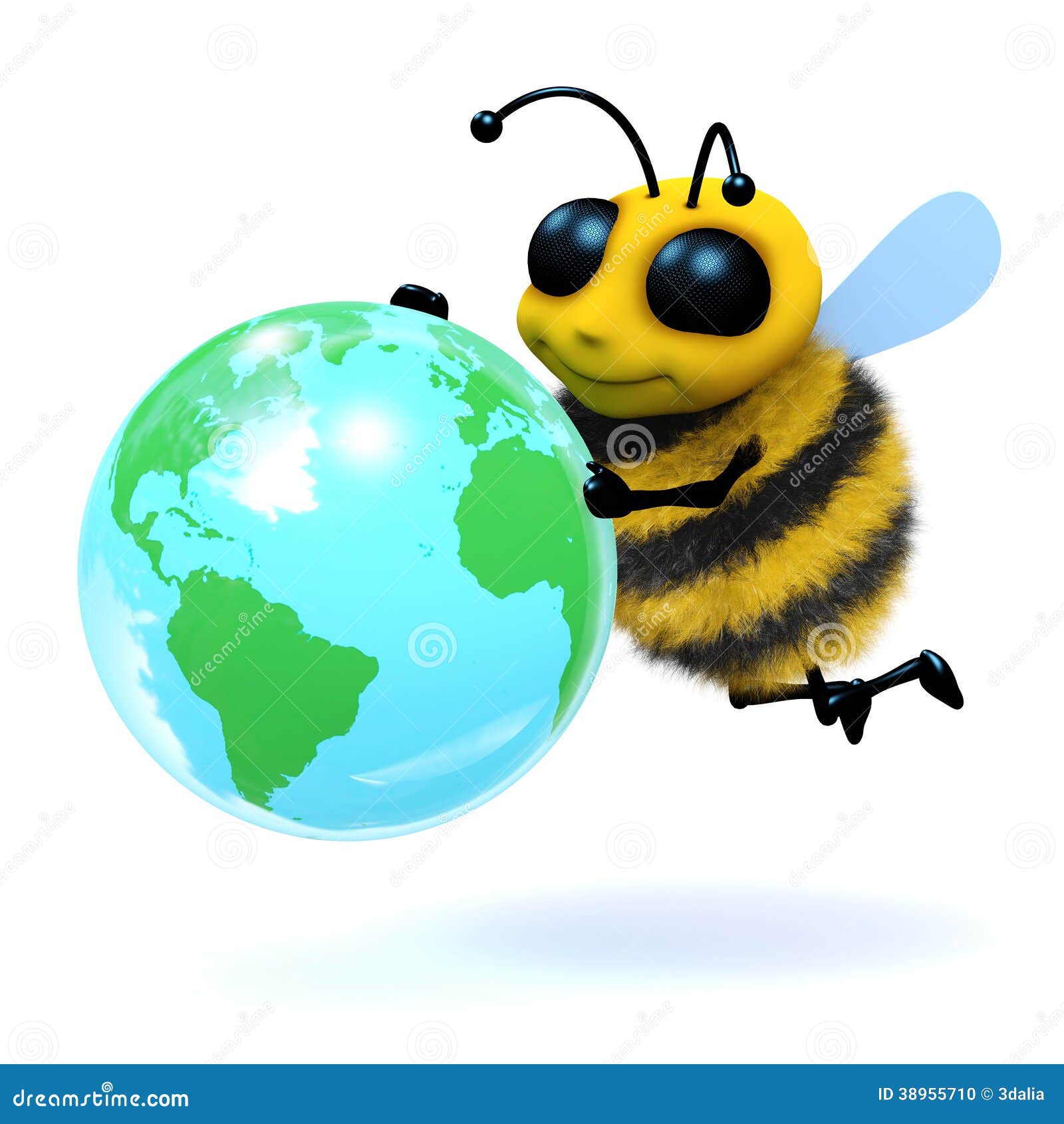 Globo de la abeja 3d stock de ilustración. Ilustración de mosca - 38955710