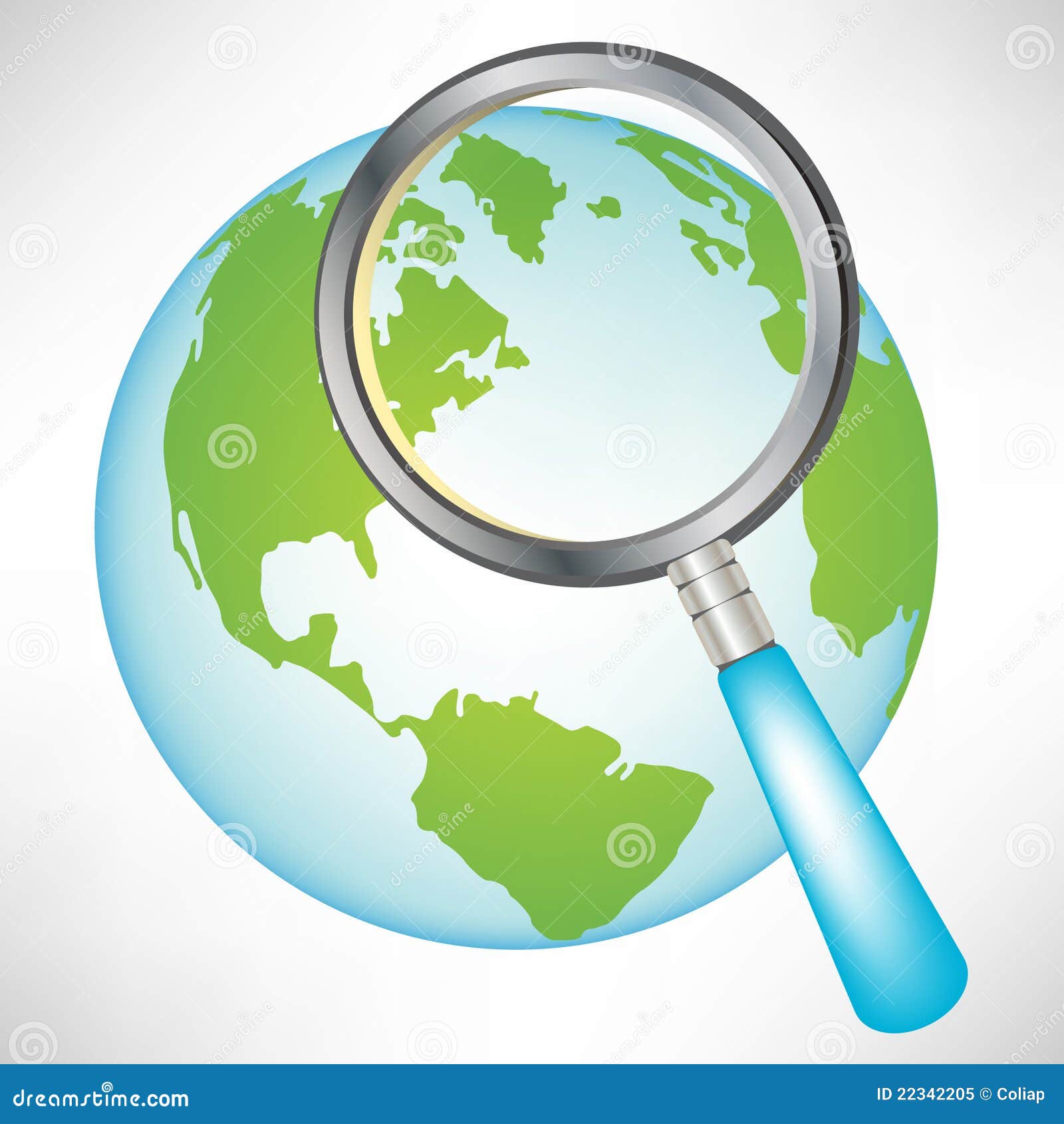 Globo De La Tierra Con La Lupa Ilustración del Vector - Ilustración de ...