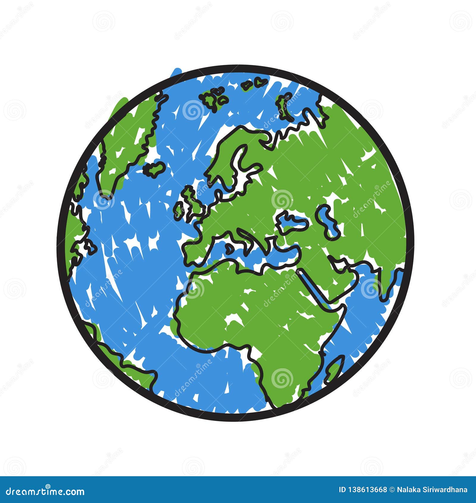 Globo del mundo del dibujo ilustración del vector. Ilustración de ...