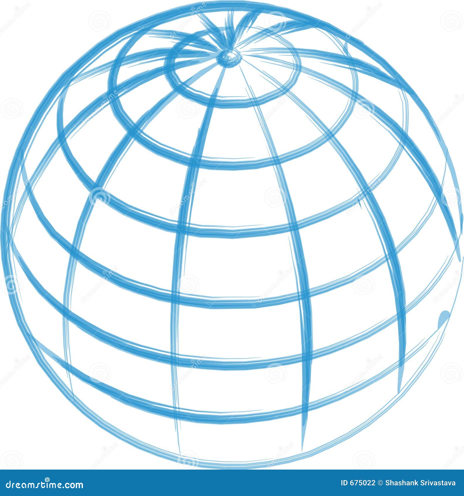 Globo desenhado mão ilustração stock. Ilustração de branco - 675022