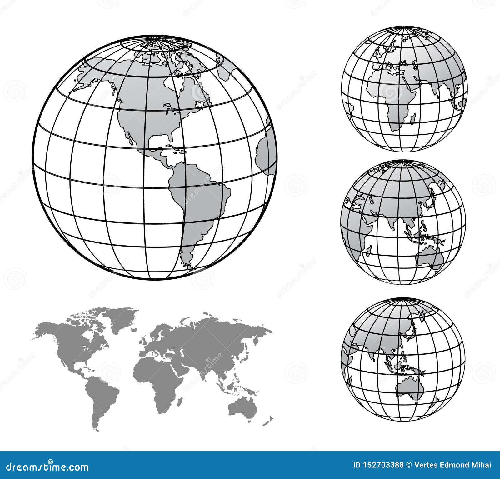 Globo Do Mundo Com Mapa Do Mundo Ilustração do Vetor - Ilustração de ...
