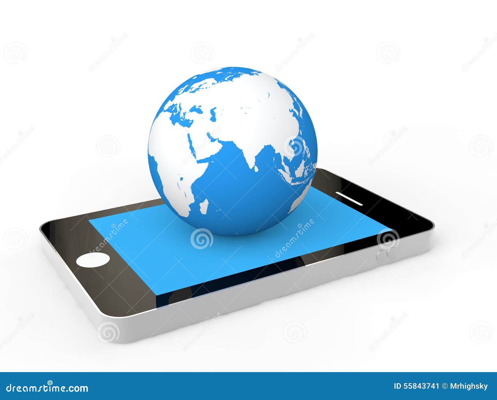 Globo Do Telefone Celular 3d E Da Terra Ilustração Stock - Ilustração ...