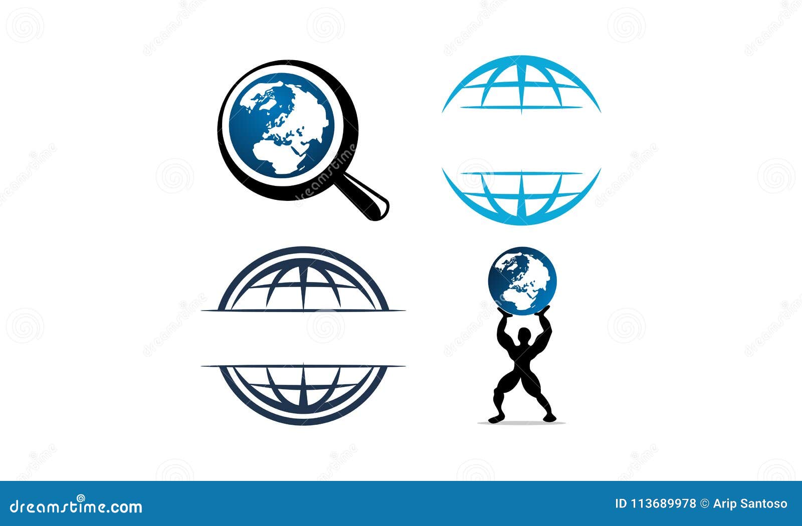 Globo Logo Design Template Set Do Mundo Ilustração do Vetor ...